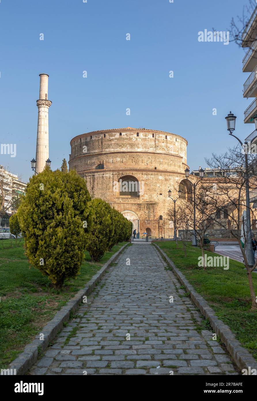A scenic pathway leading to Rotonda. Thessaloniki, Greece Stock Photo ...