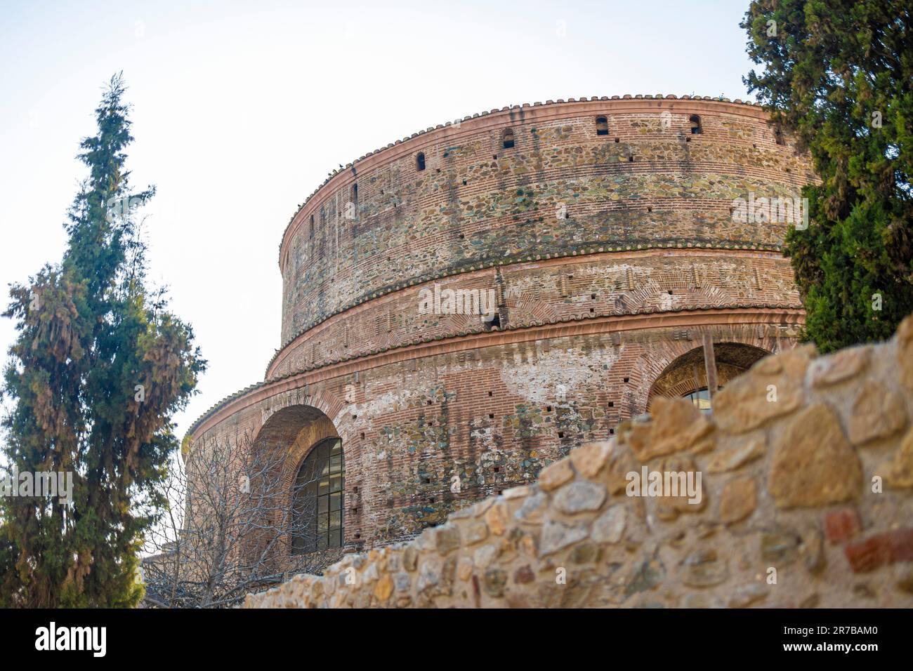 The view of Rotonda surrounded by green trees. Thessaloniki, Greece ...