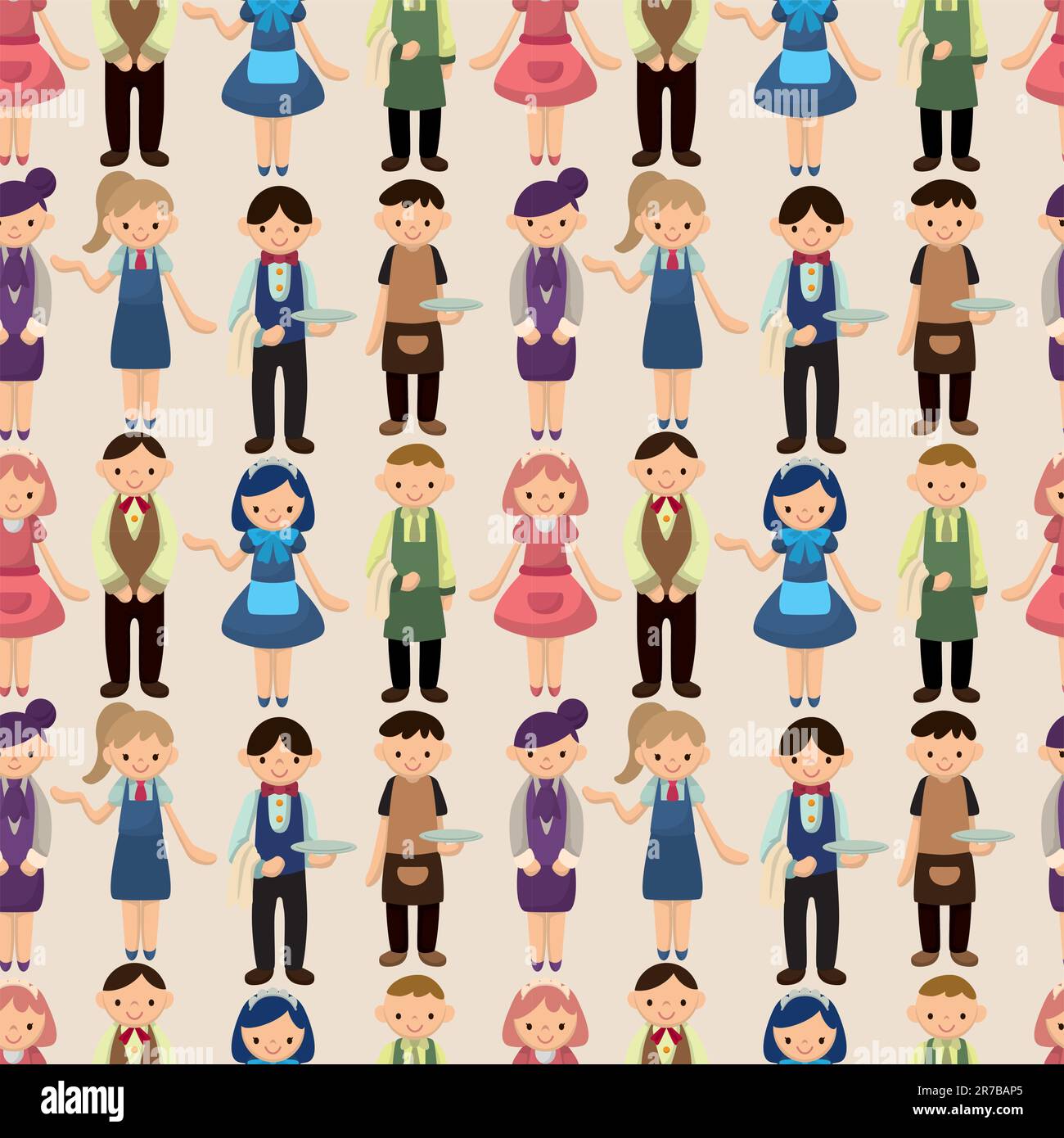seamless waiter and waitress pattern Stock Vector Image & Art - Alamy