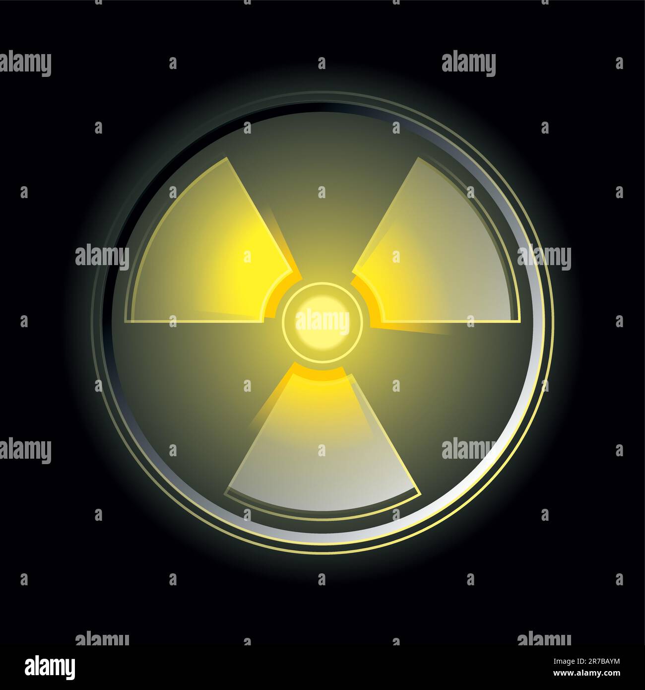 Glowing in the dark radioactive symbol. Vector illustration Stock ...