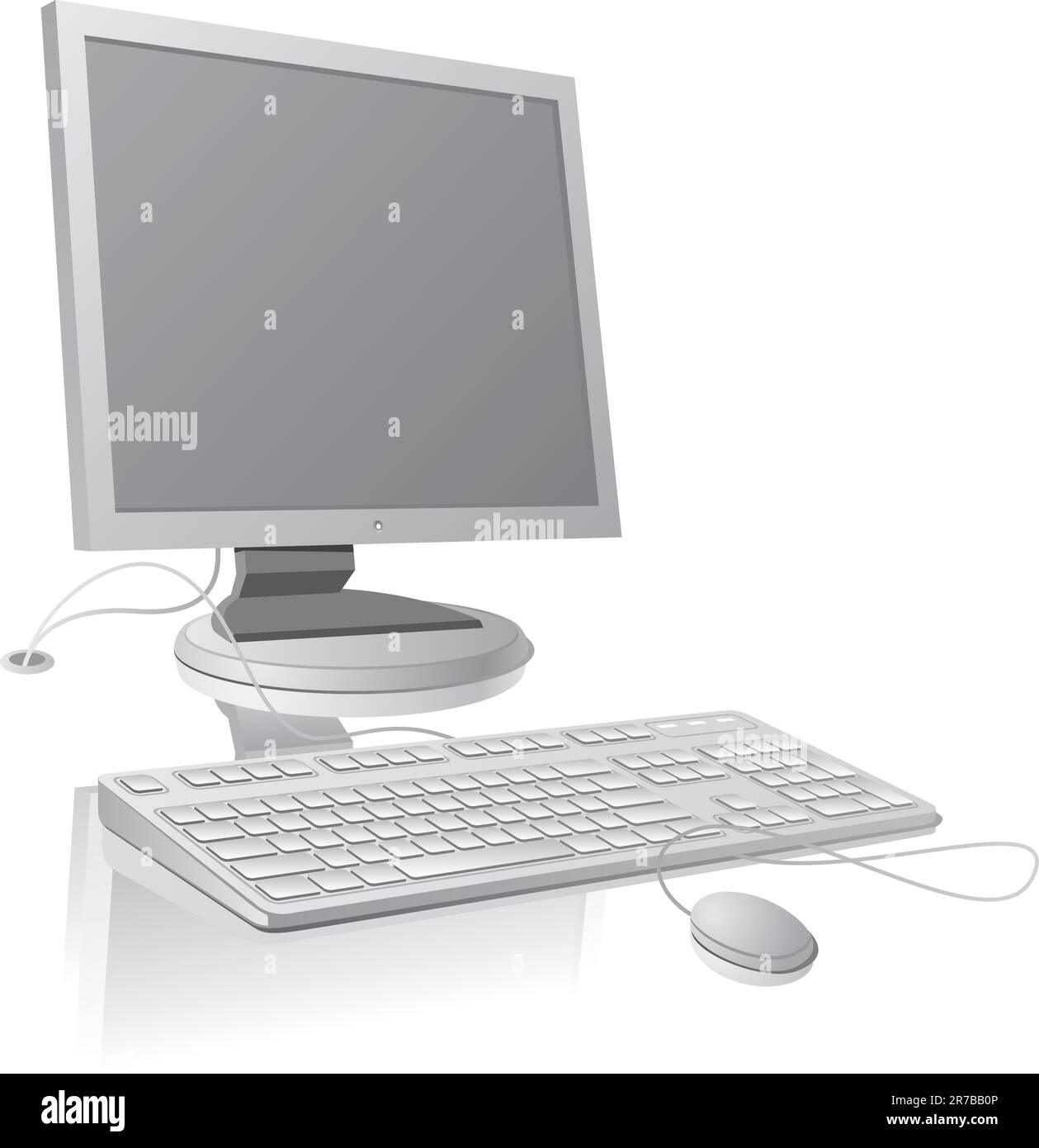 Lcd Monitor And Keyboard Template Vector Illustration Eps V 80