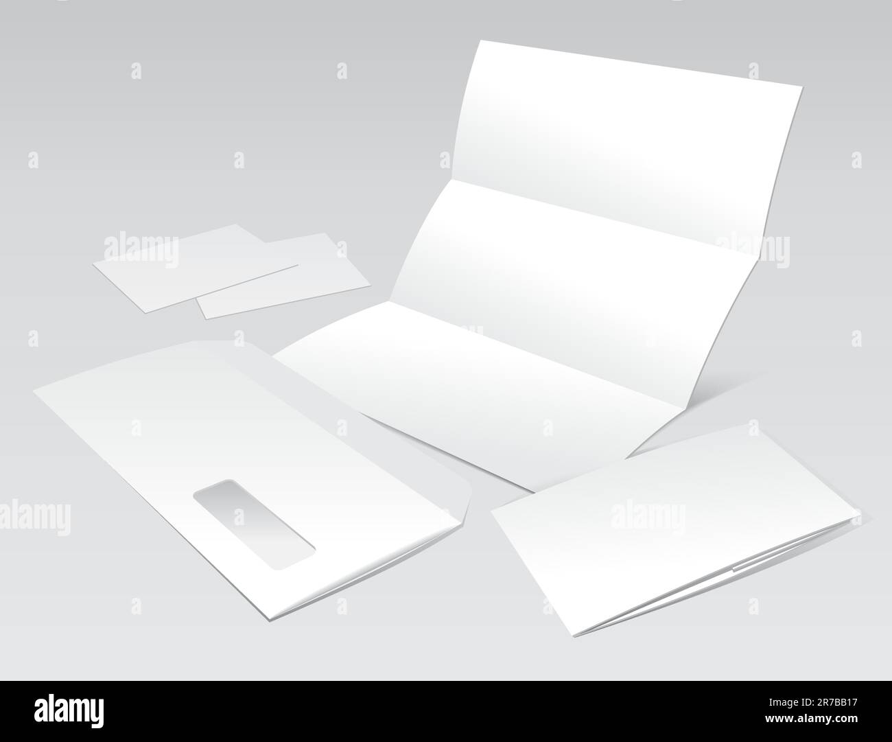 Blank Letter, Envelope, Business cards and booklet template. Vector ...