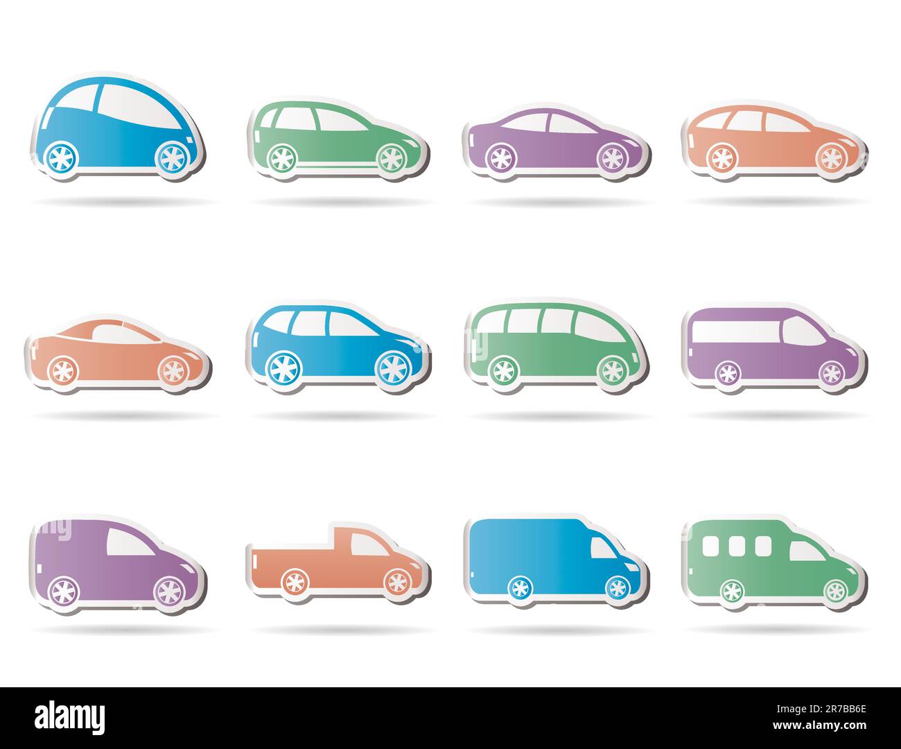 different types of cars icons - Vector icon set Stock Vector Image ...