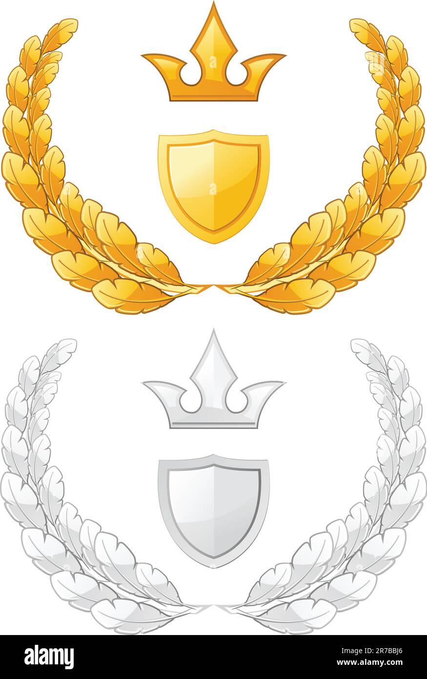 Golden and silver laurel wreath Stock Vector Image & Art - Alamy