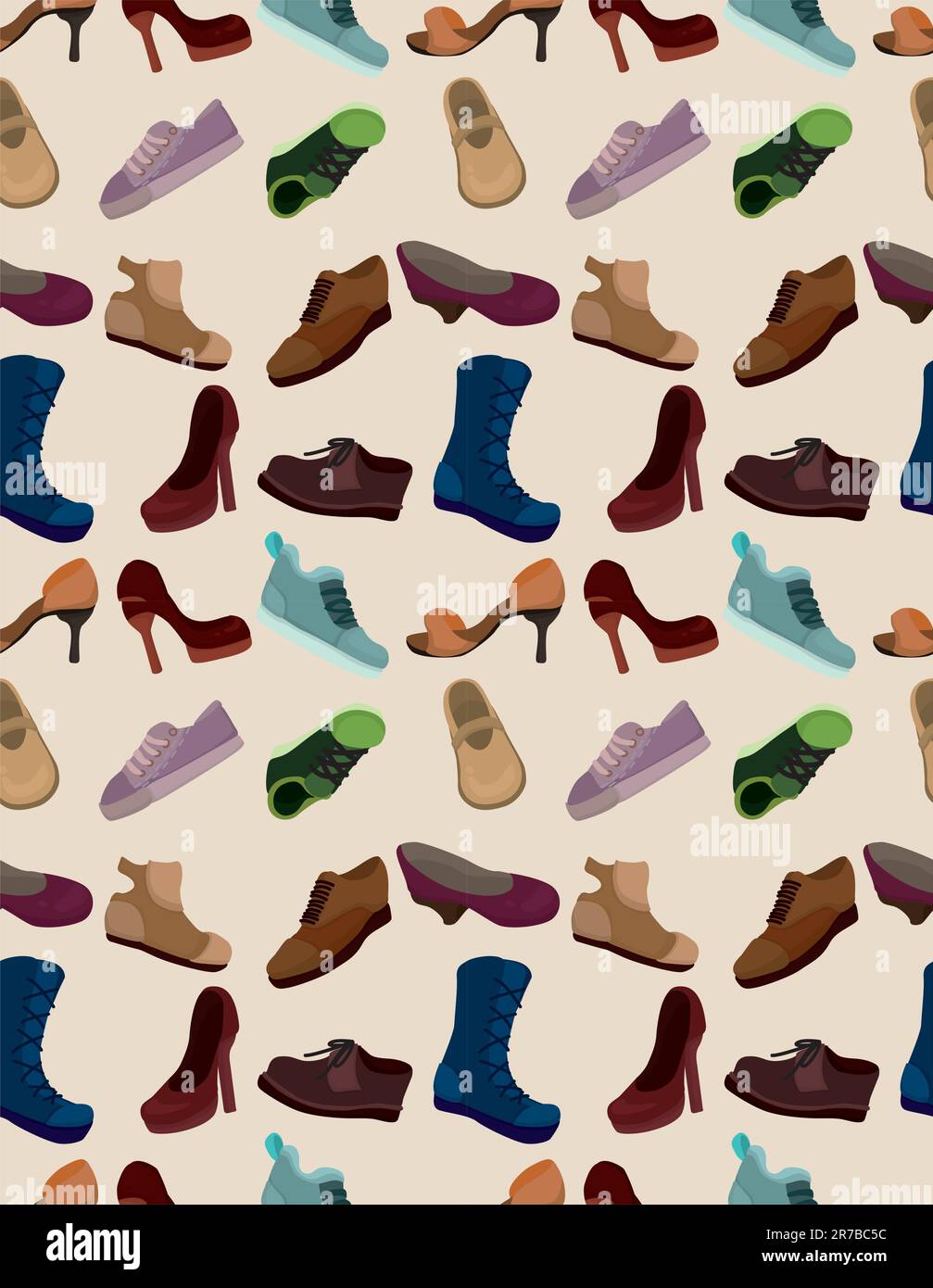 cartoon shoes set seamless pattern Stock Vector Image & Art - Alamy