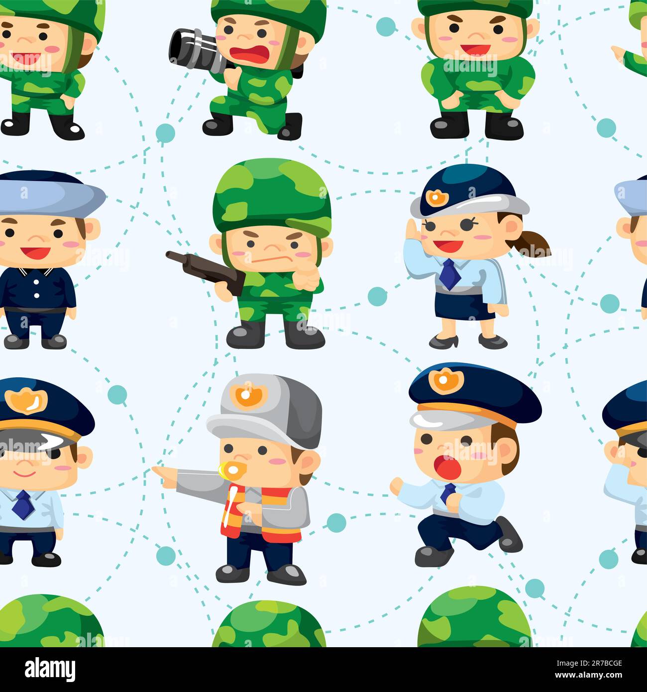 seamless police and soldier pattern Stock Vector Image & Art - Alamy