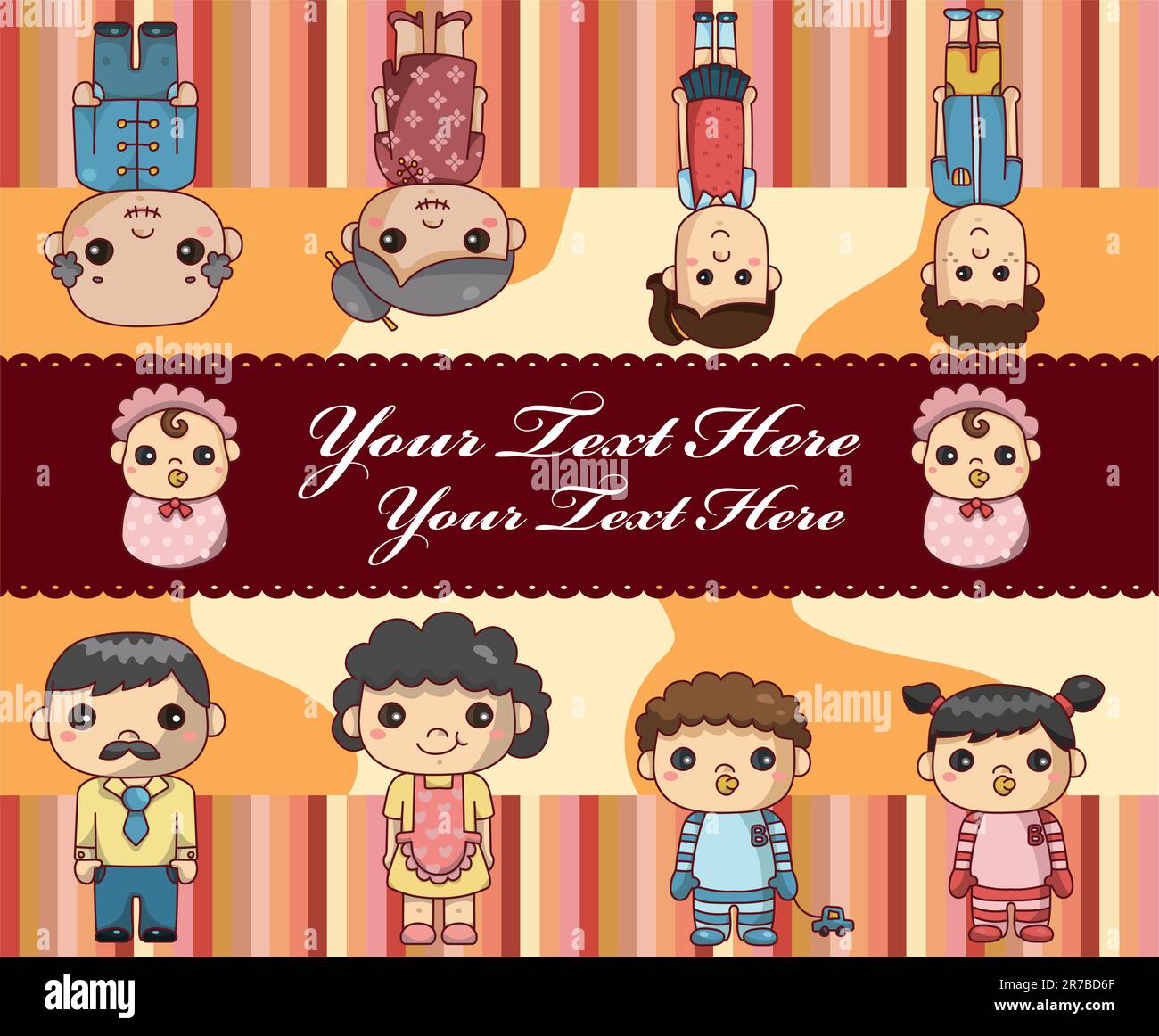 cartoon family card Stock Vector Image & Art - Alamy