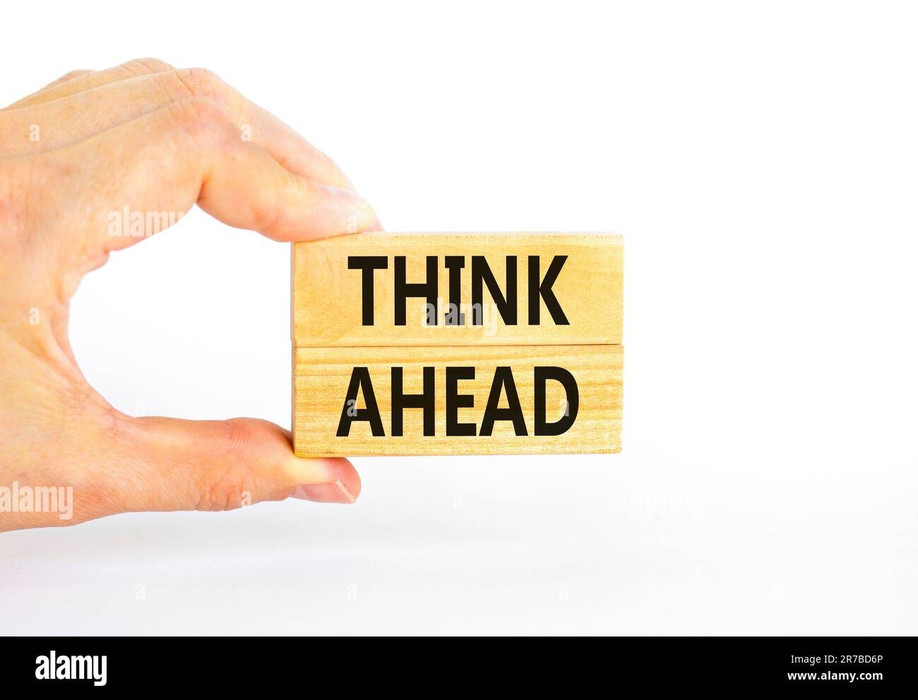 Think ahead symbol. Concept words Think ahead on wooden blocks on ...