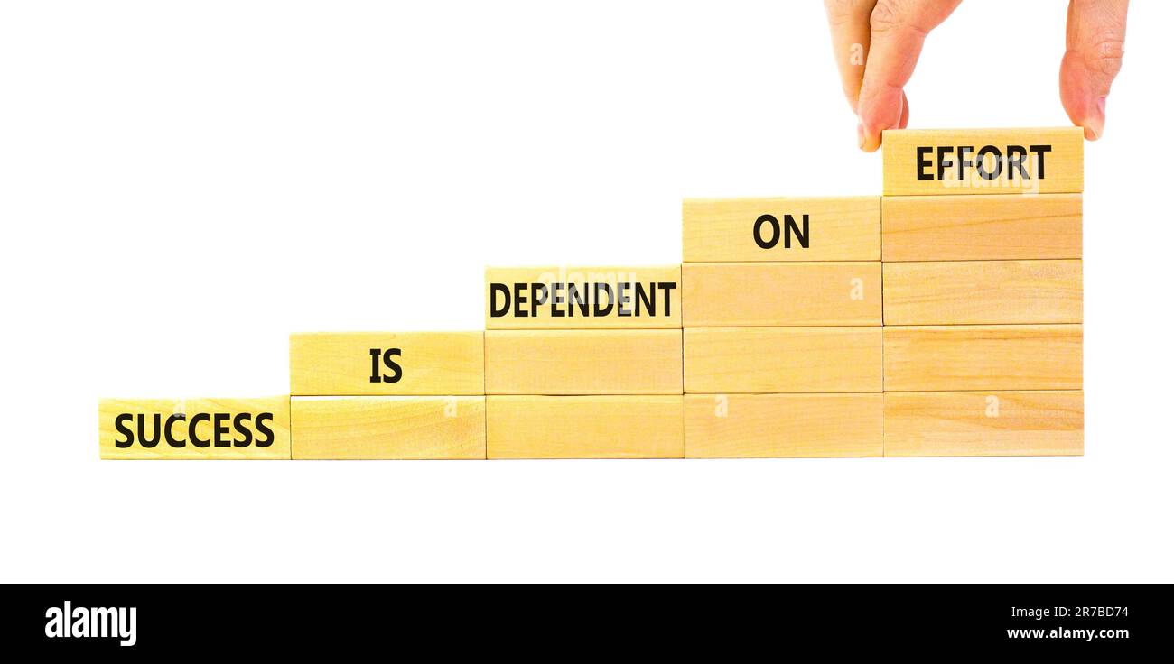 Success and effort symbol. Concept words Success is dependent on effort ...