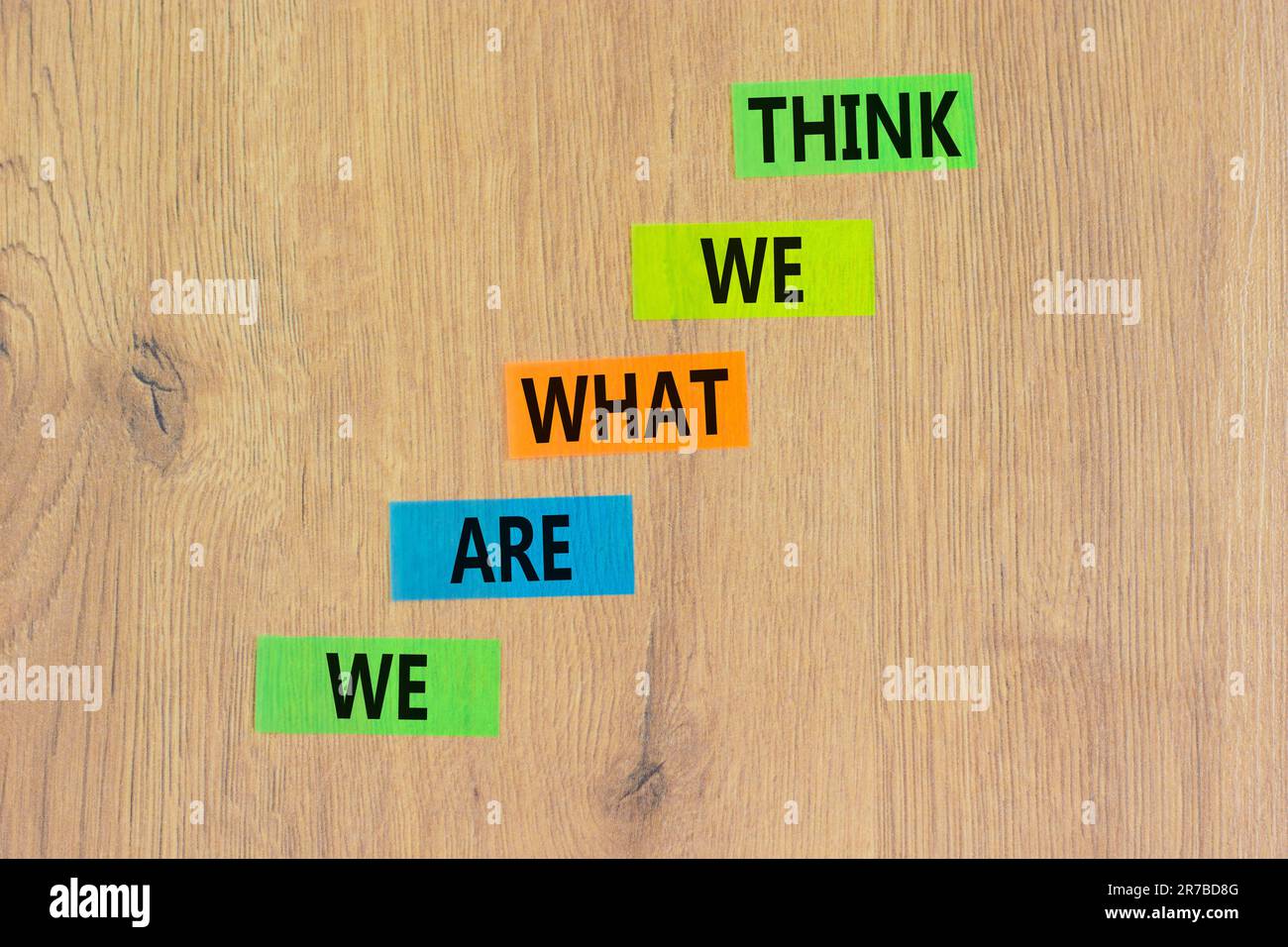 We are what we think symbol. Concept word We are what we think on ...
