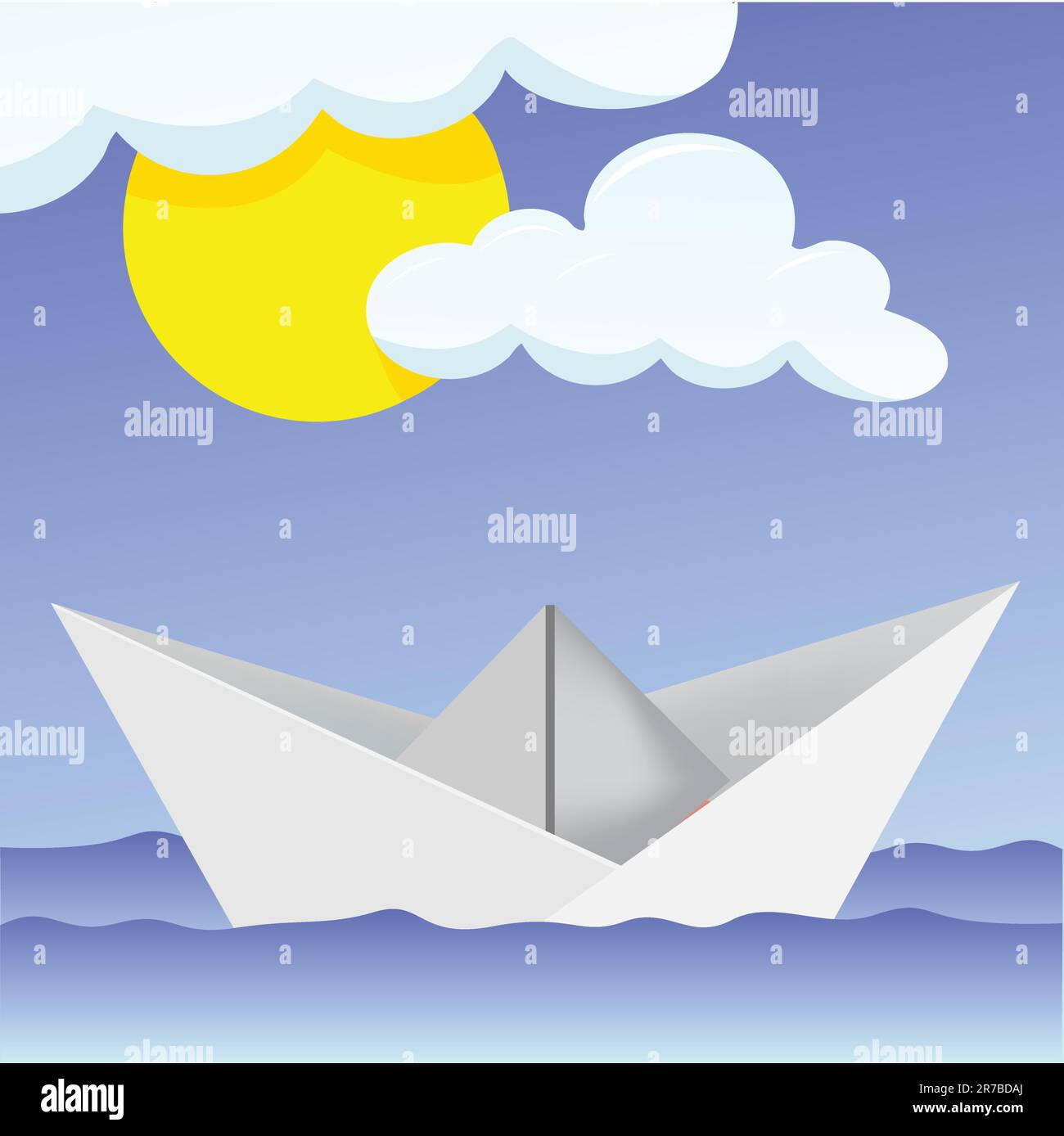 vector illustration of a paper ship Stock Vector Image & Art - Alamy