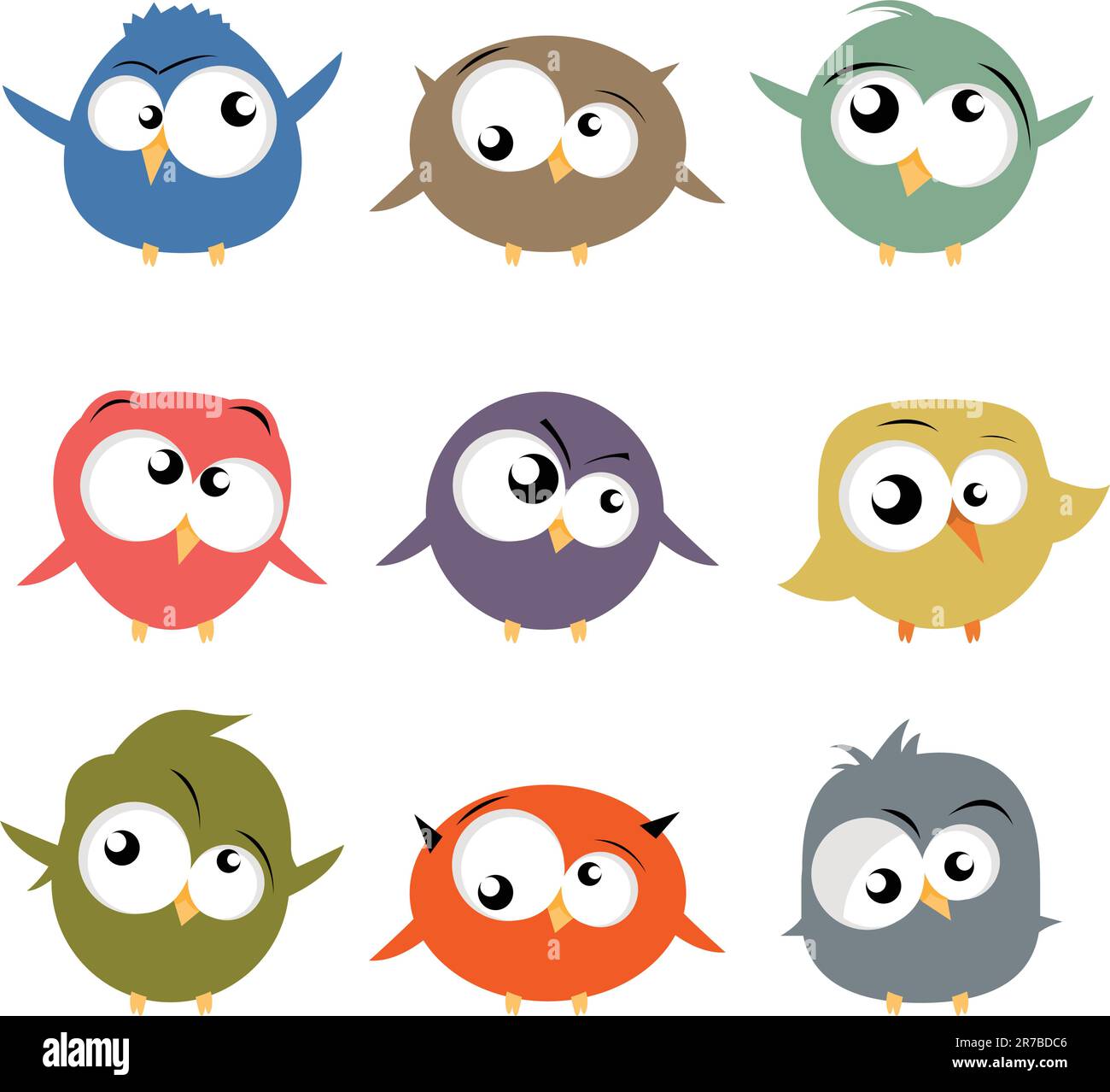 vector set of cartoon birds Stock Vector Image & Art - Alamy