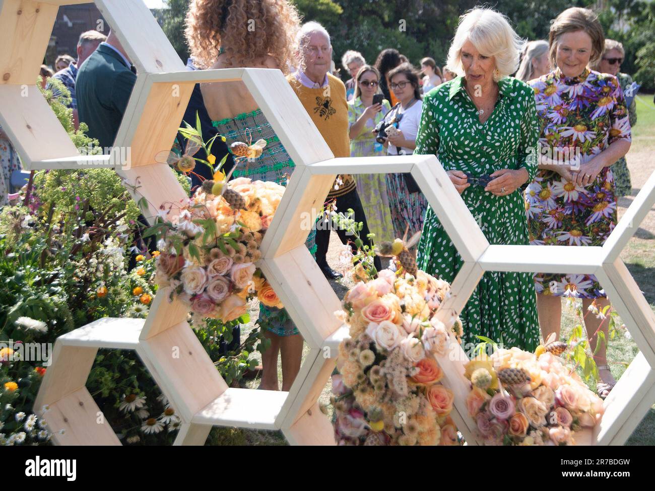Queen Camilla attends the Bees for Development Bee Garden Party, during ...