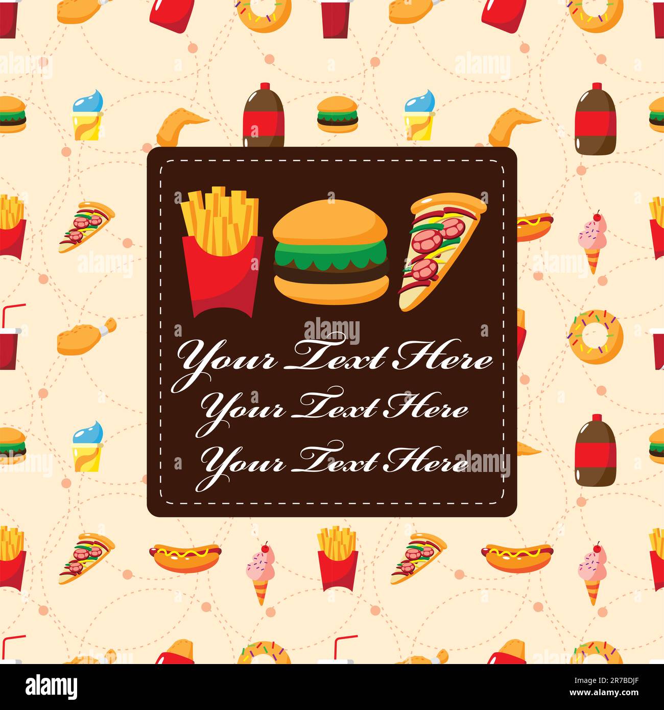 cartoon fast food card Stock Vector Image & Art - Alamy