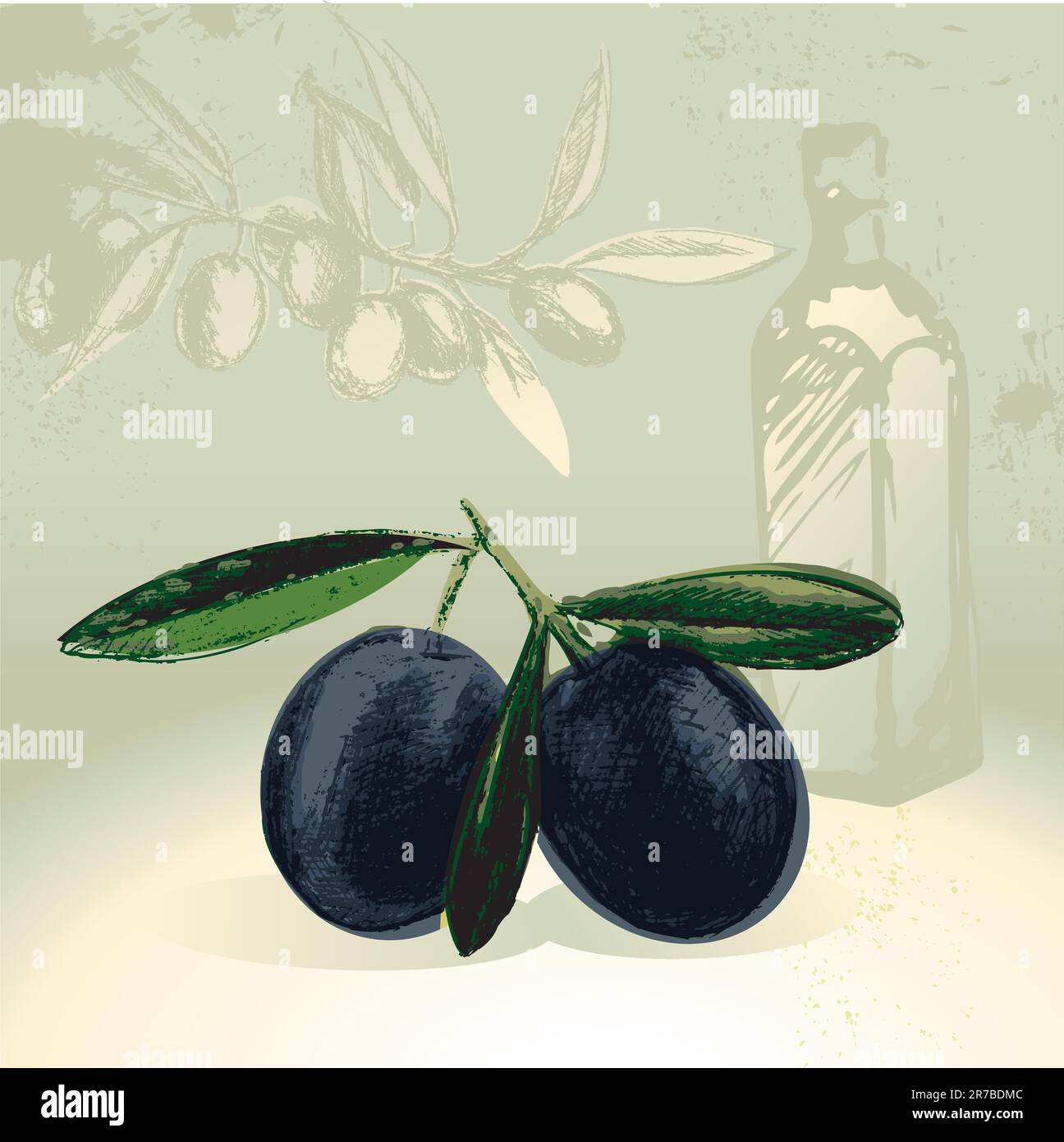 Fresh olives oil in Stock Vector Images - Alamy