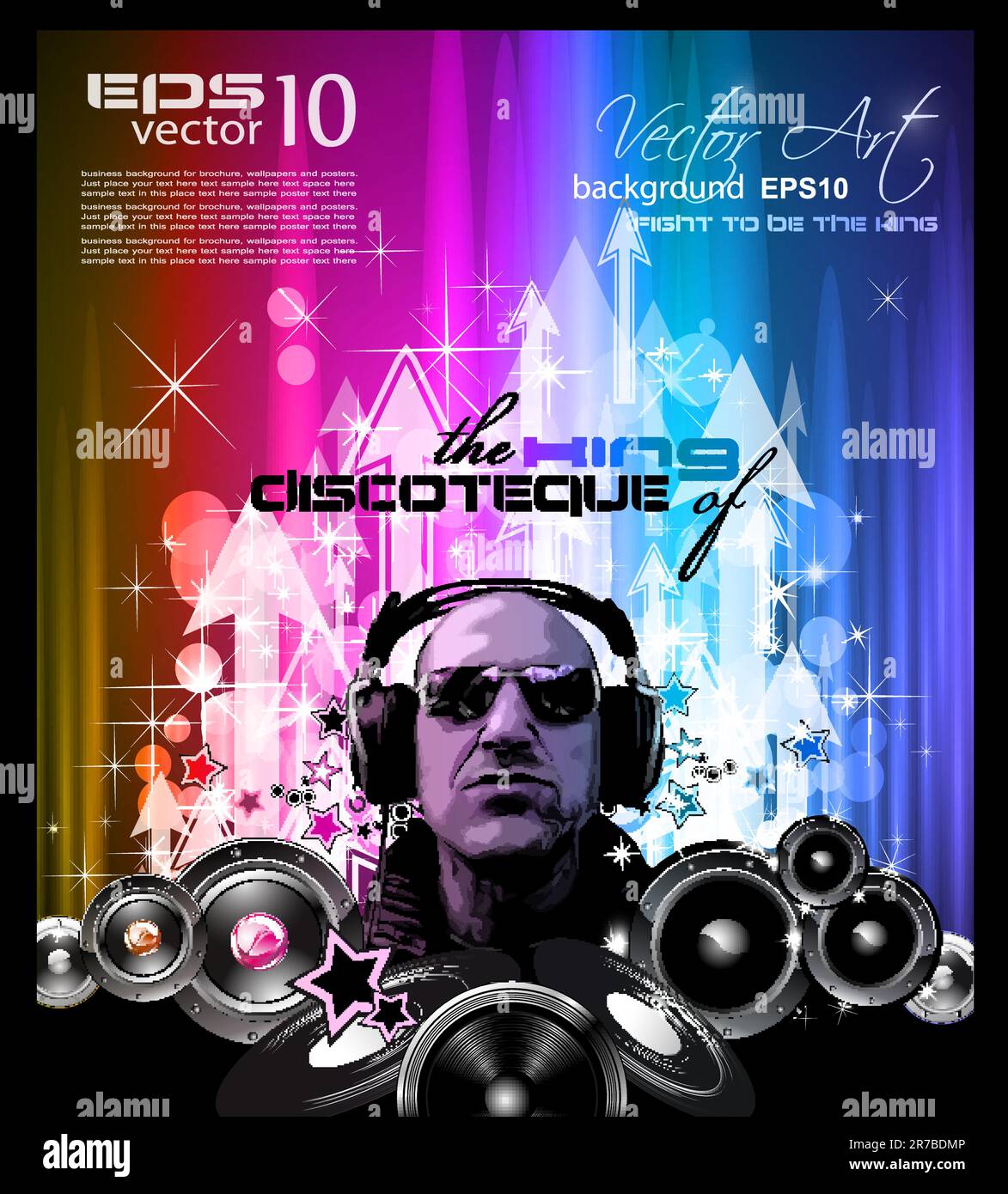 King of the Discoteque: Alternative Music Event Flyers Stock Vector ...