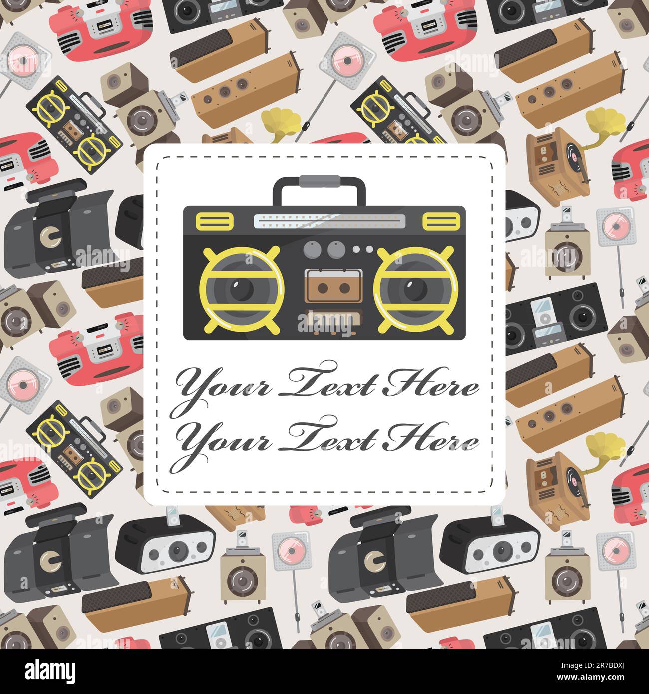 cartoon radio card Stock Vector Image & Art - Alamy