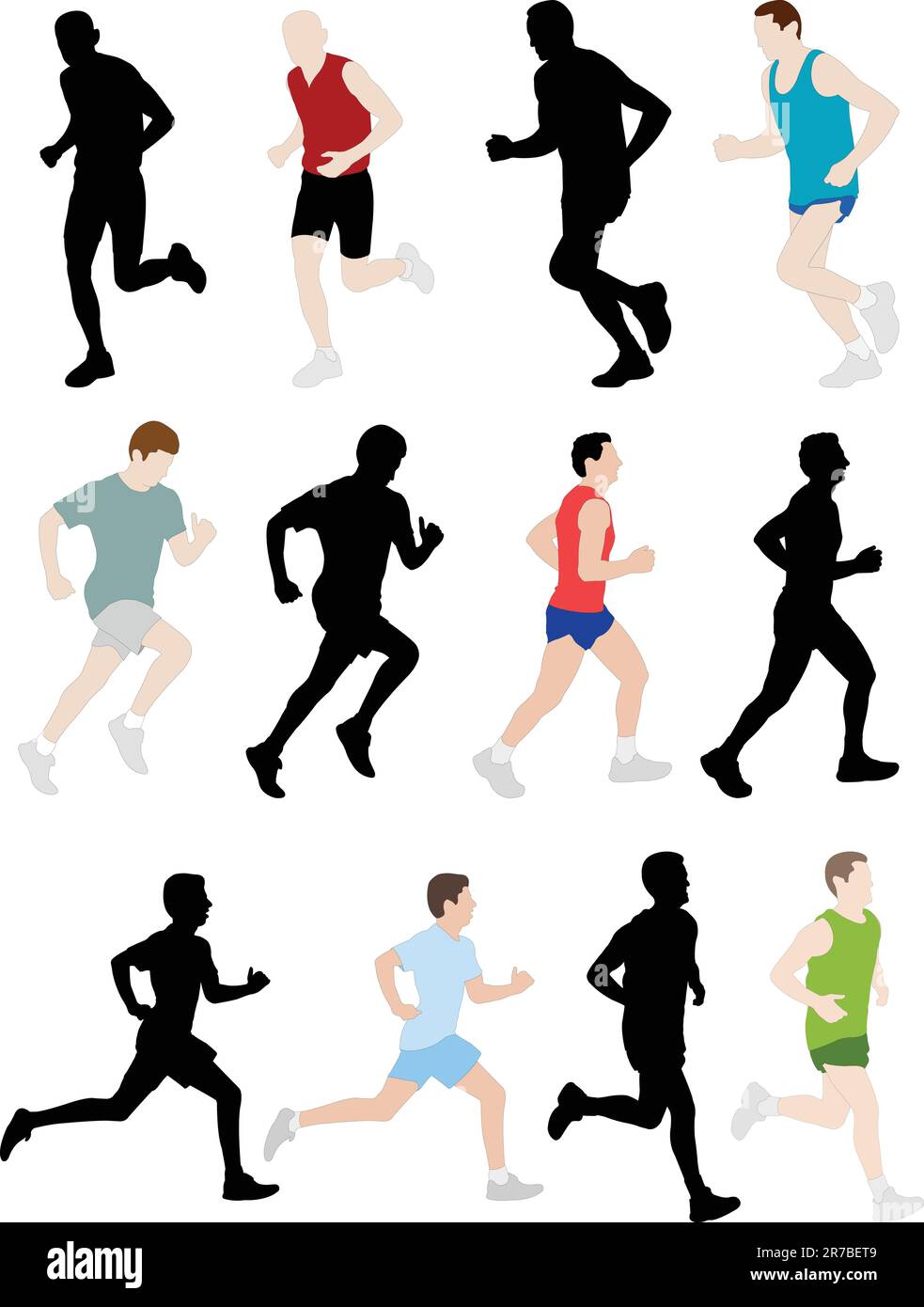 marathon runners - vector illustration Stock Vector Image & Art - Alamy