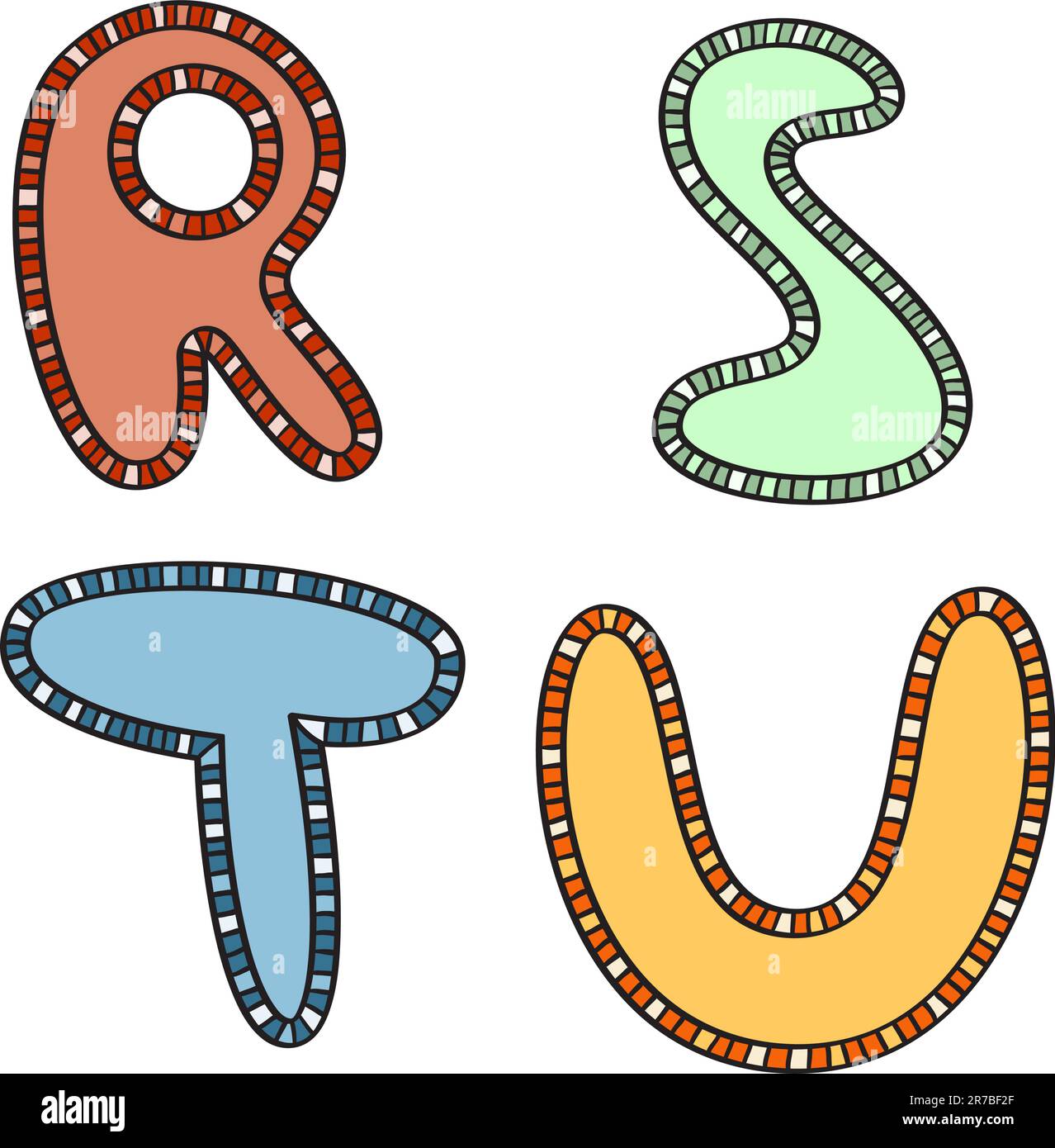 vector ethnic letters of latin alphabet Stock Vector Image & Art - Alamy