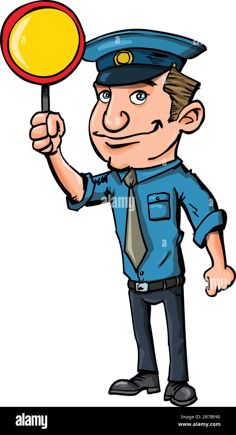 Cartoon crossing guard isolated on white Stock Vector Image & Art - Alamy