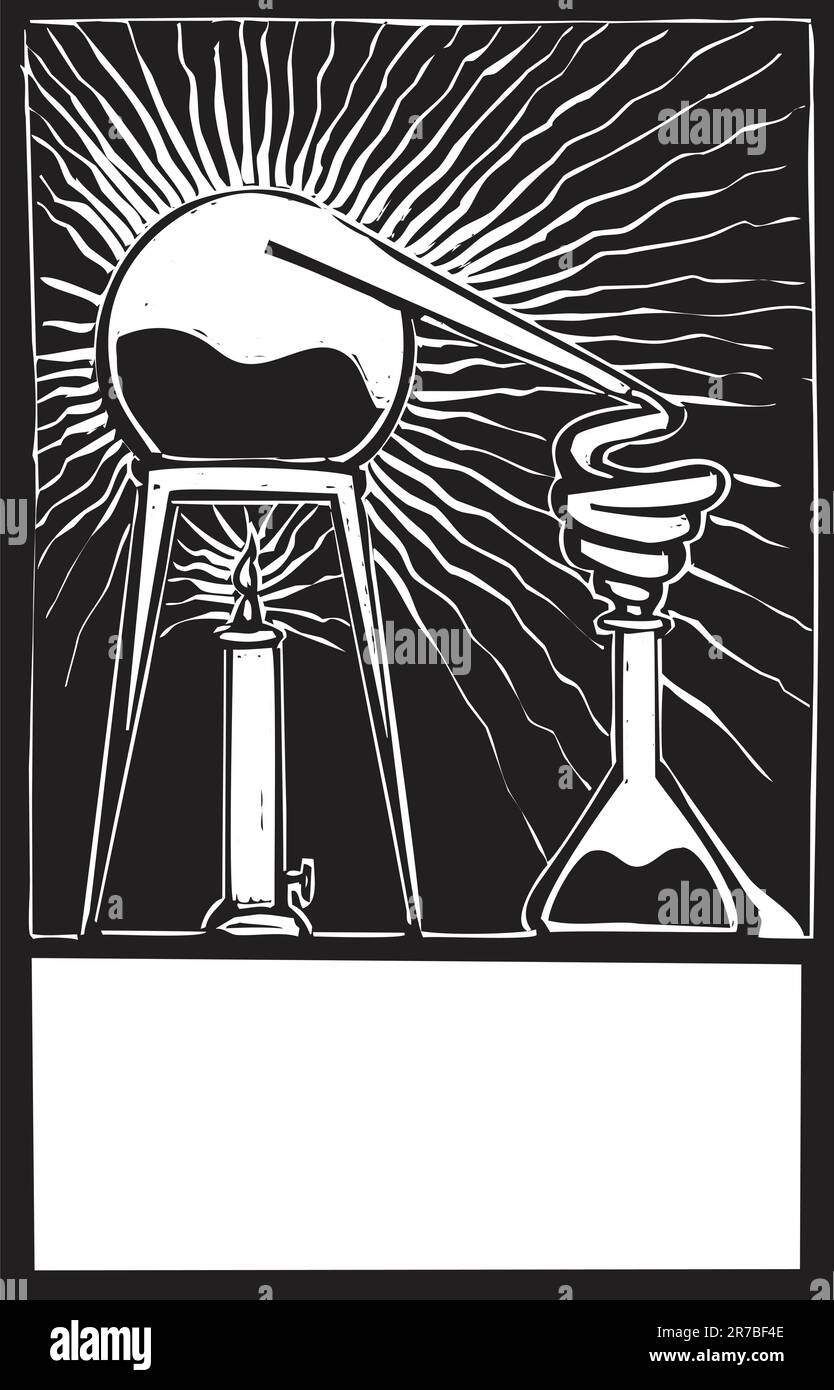 Science lab with beakers and burners Stock Vector Image & Art - Alamy