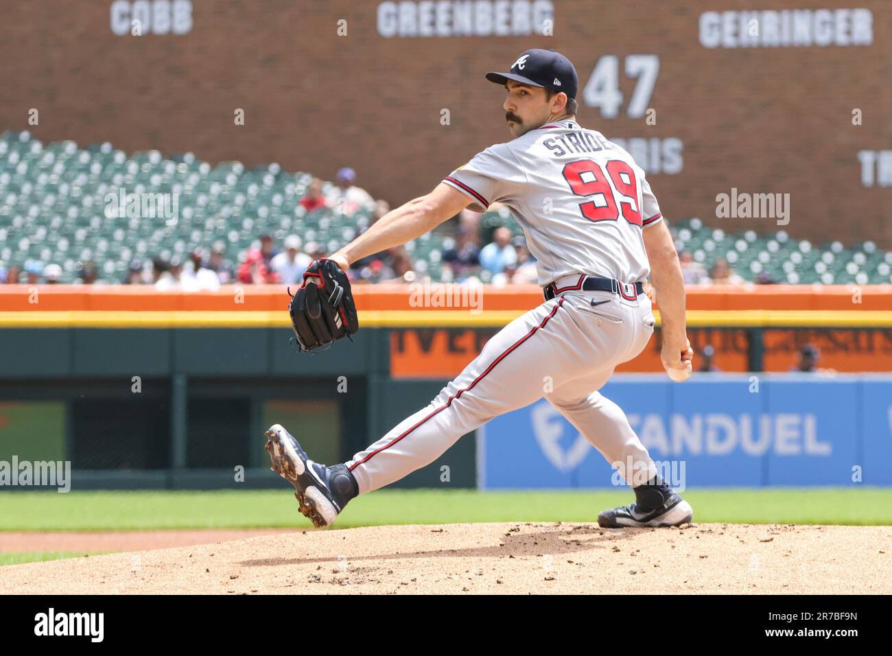 DETROIT, MI - JUNE 14: Atlanta Braves starting pitcher Spencer Strider ...
