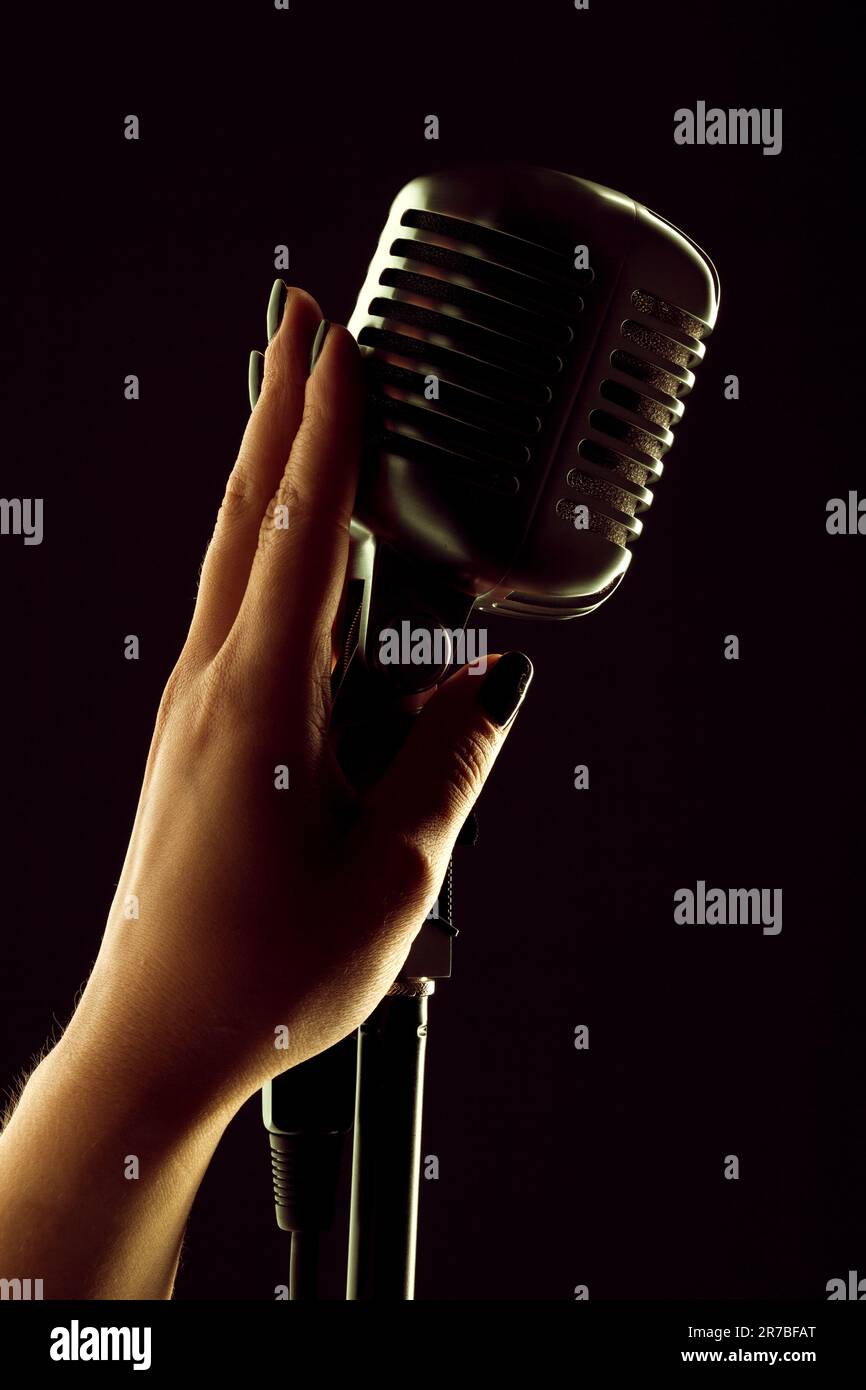 audio microphone retro style Stock Photo - Alamy