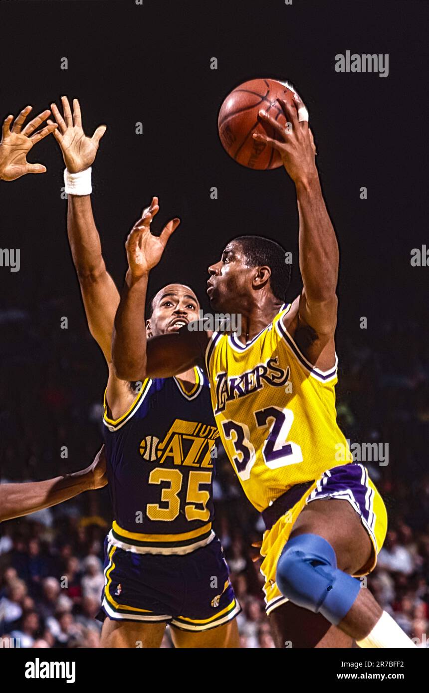 Magic Johnson, LA Lakers Stock Photo - Alamy