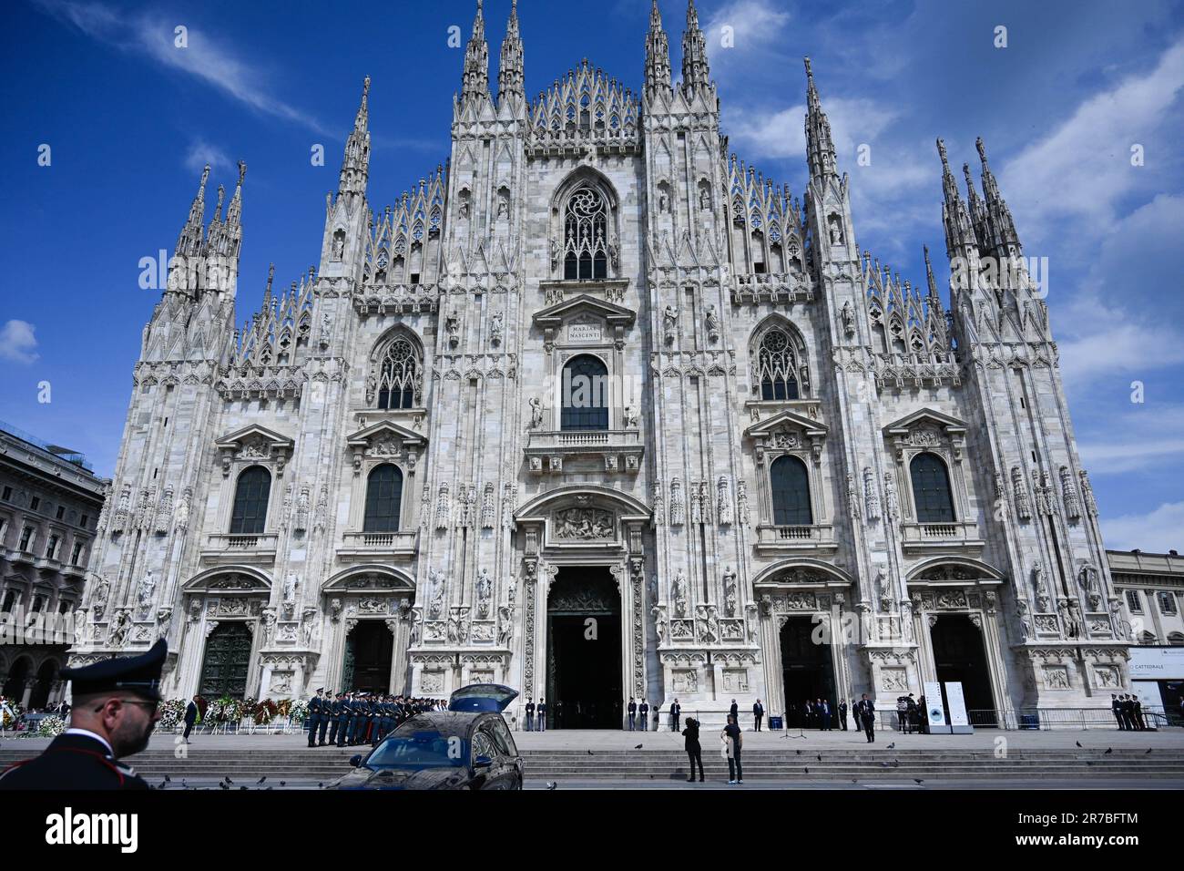 Milan, Italy. June 14, 2023, The atmosphere during the state funeral ...
