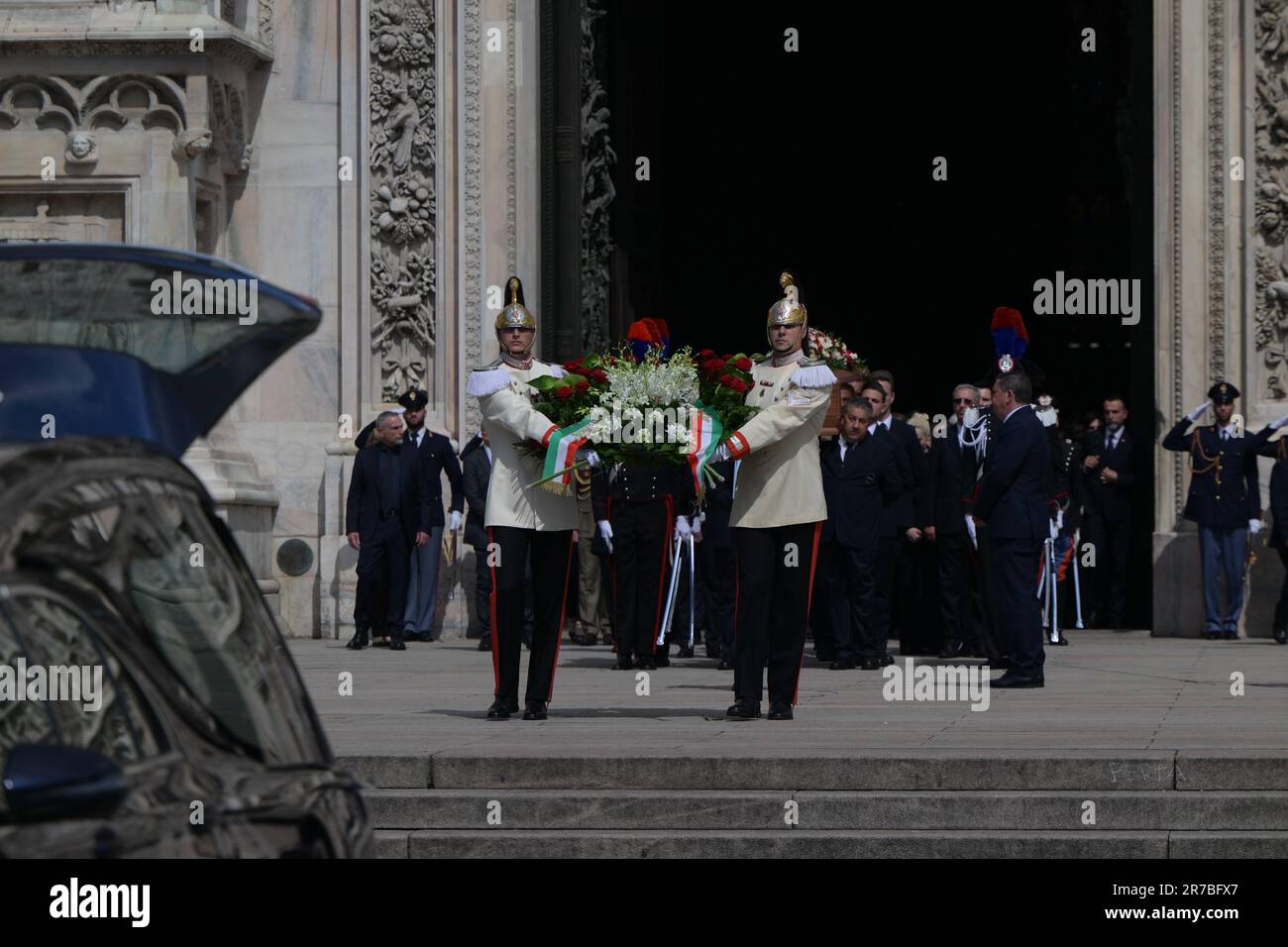Milan, Italy. June 14, 2023, The coffin of the former Italian Prime ...