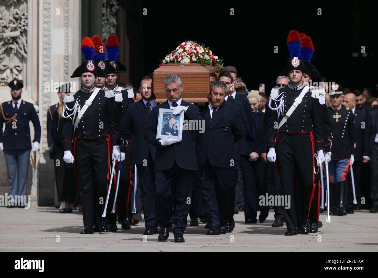 Milan, Italy. June 14, 2023, The coffin of the former Italian Prime ...