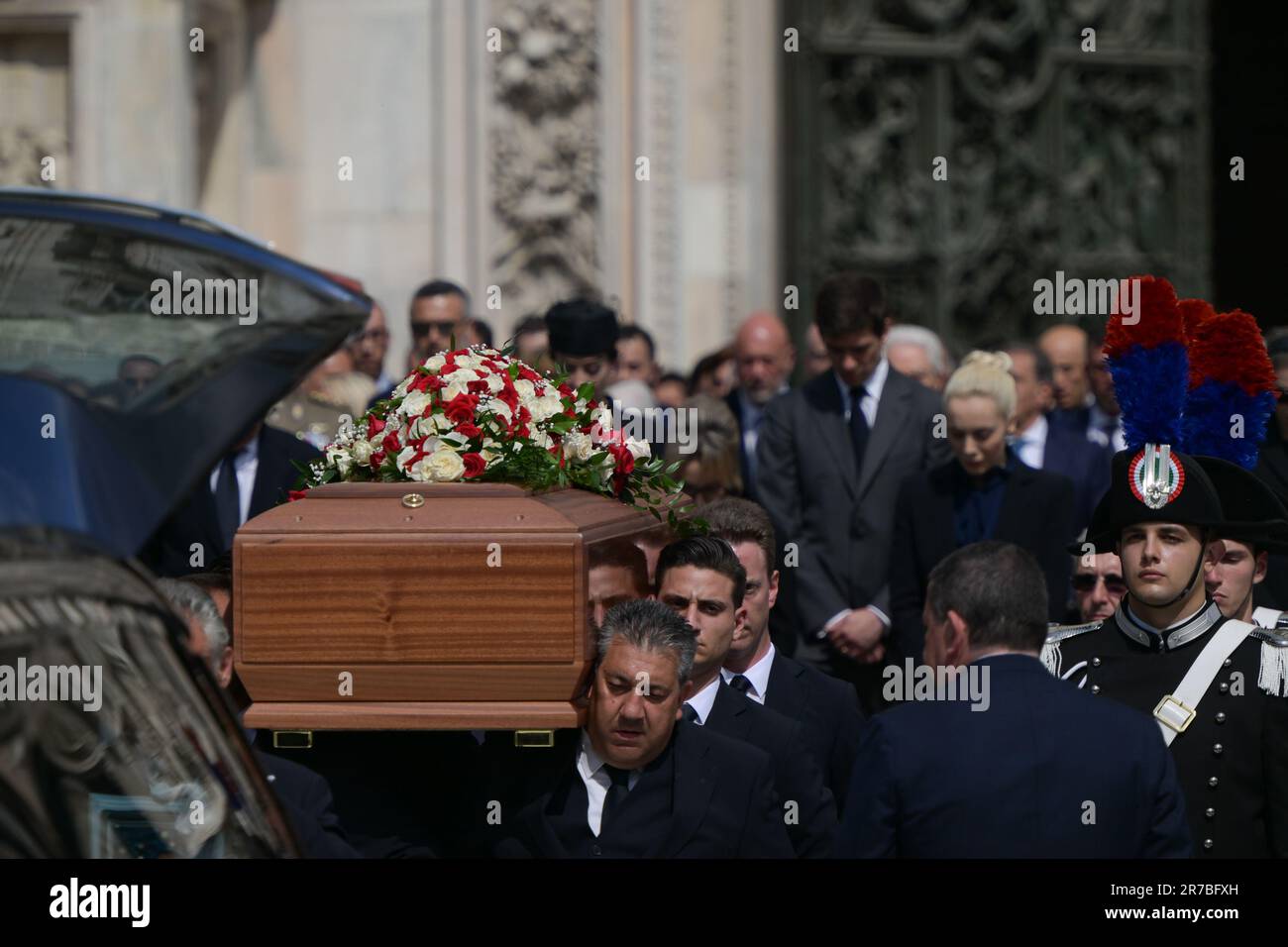 Milan, Italy. June 14, 2023, The coffin of the former Italian Prime ...