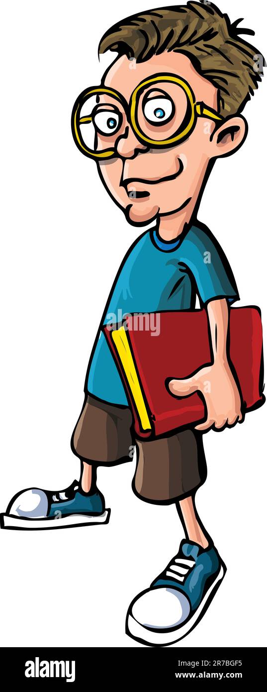 Cartoon nerd with glasses isolated on white Stock Vector Image & Art ...
