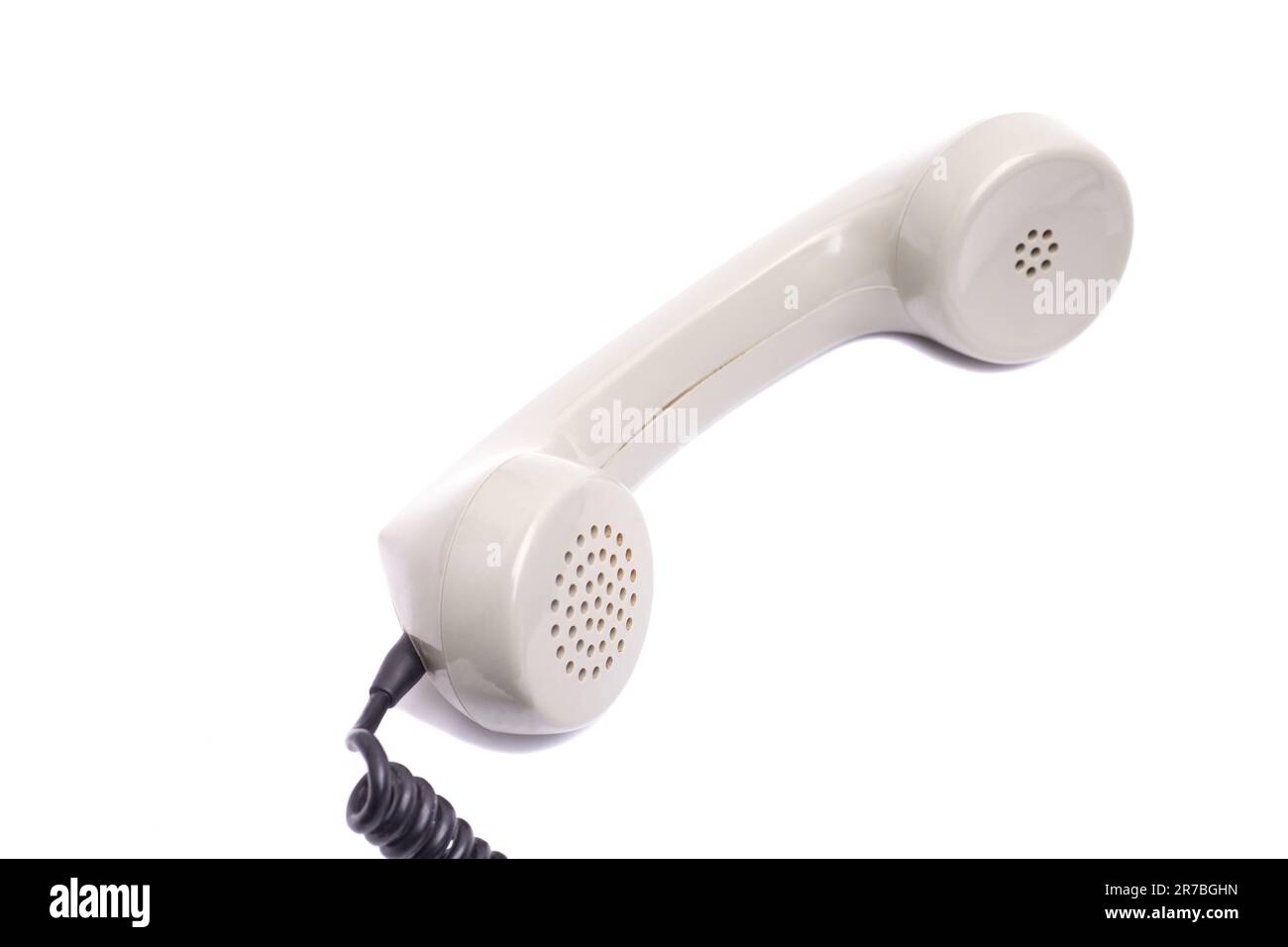 Vintage telephone receiver isolated on white background Stock Photo - Alamy