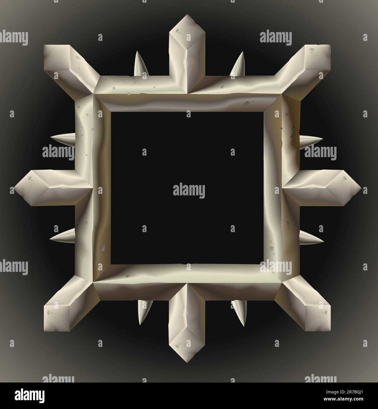 A rusty grunge metal frame border with spikes Stock Vector Image & Art ...