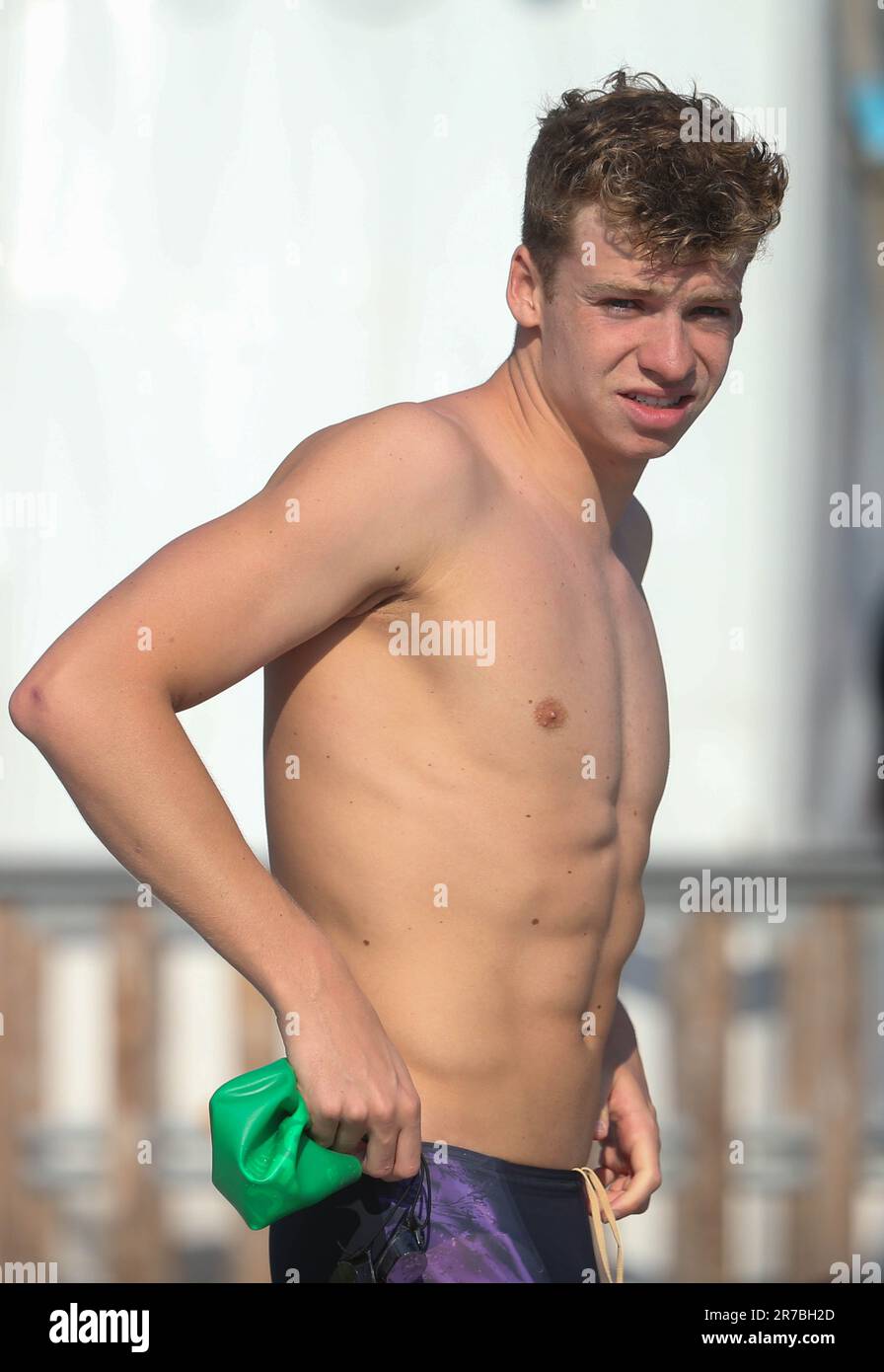 Leon Marchand during the French Elite Swimming Championships on June 14 ...