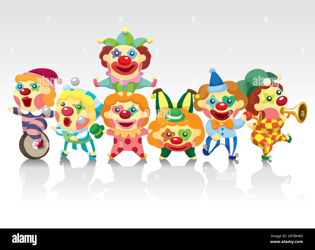cartoon clown card Stock Vector Image & Art - Alamy
