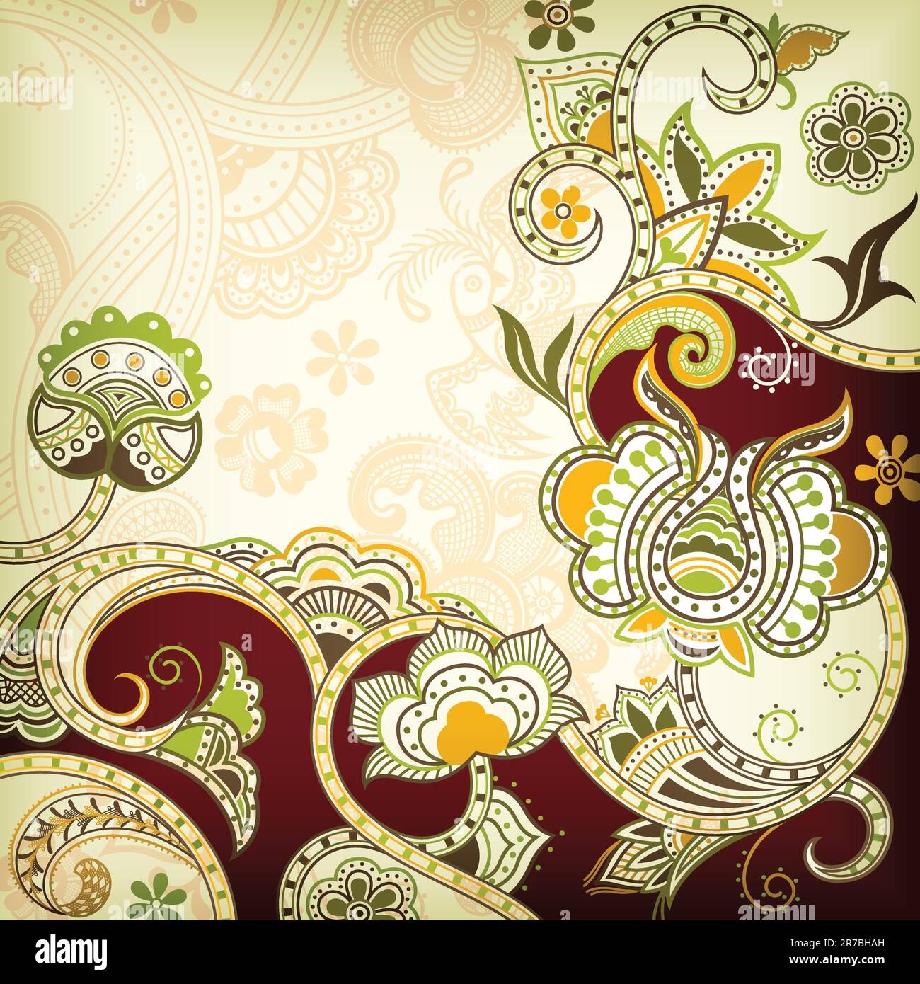 Illustration of abstract floral scrolls in asia style Stock Vector ...