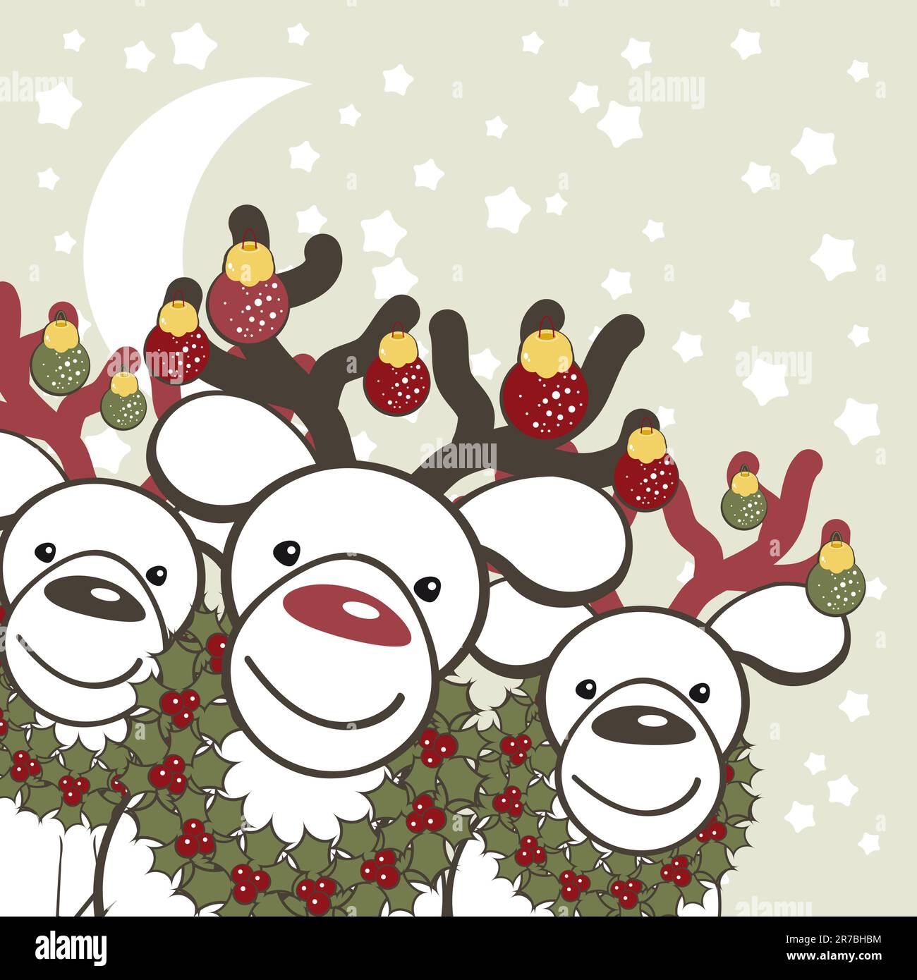 Deers pattern christmas card Stock Vector Images - Alamy