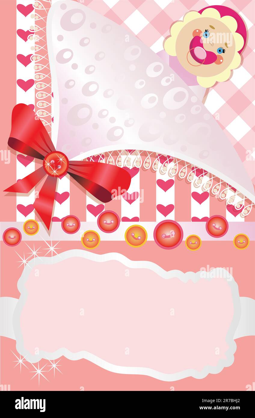 Baby greetings card with little girl Stock Vector Image & Art - Alamy