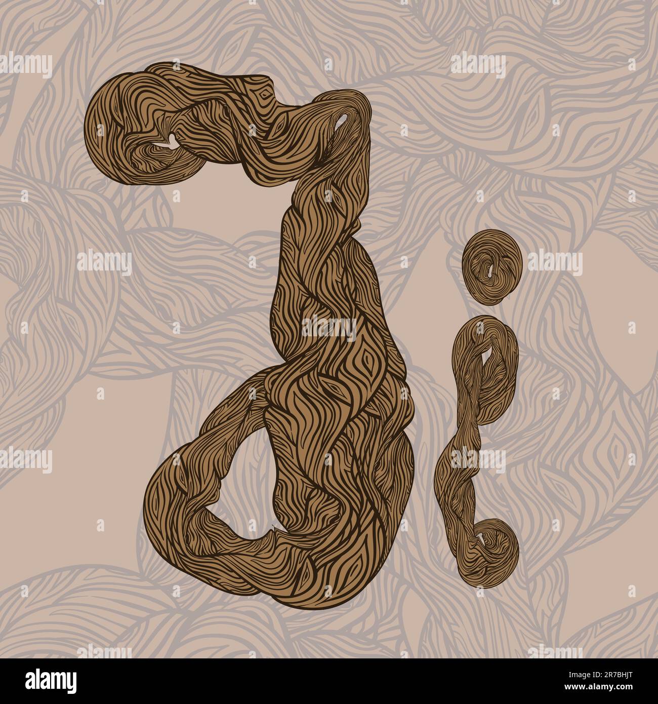 vector "I" letter of oak tree wooden texture on seamless wooden ...