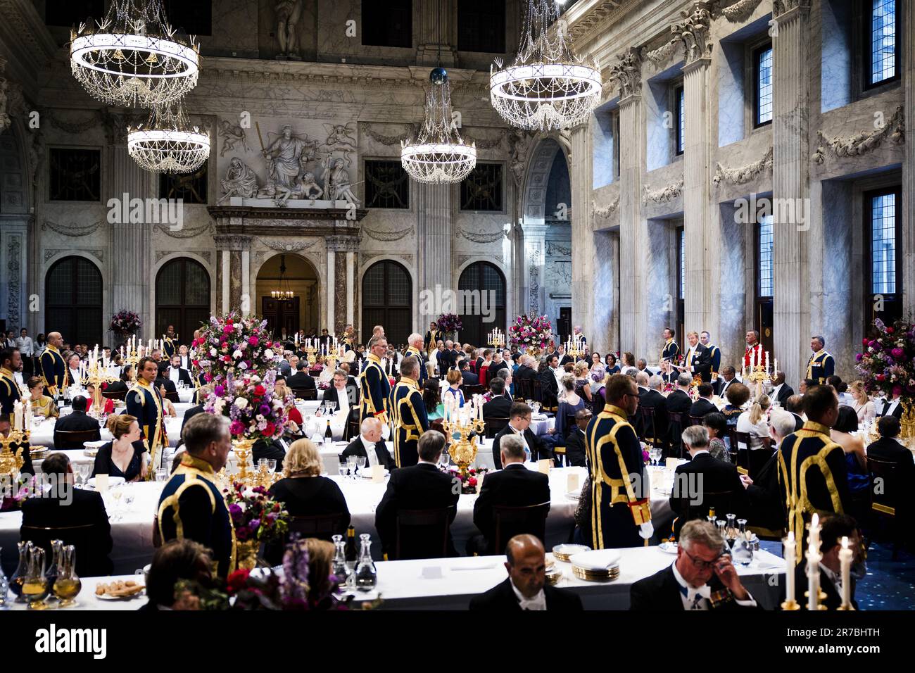 AMSTERDAM - King Willem-Alexander gives a speech during the gala dinner ...