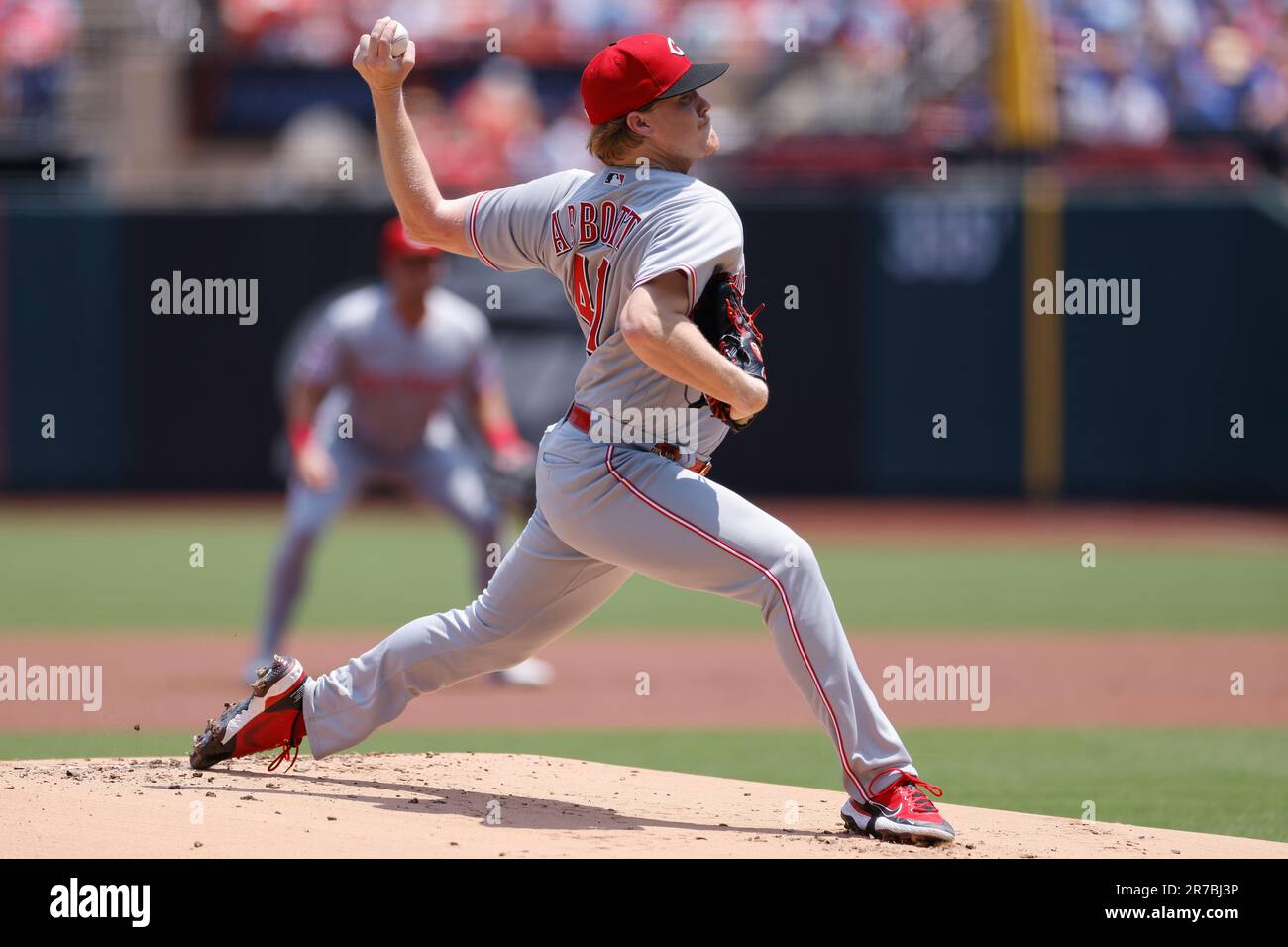 ST. LOUIS, MO - JUNE 10: Cincinnati Reds starting pitcher Andrew Abbott ...