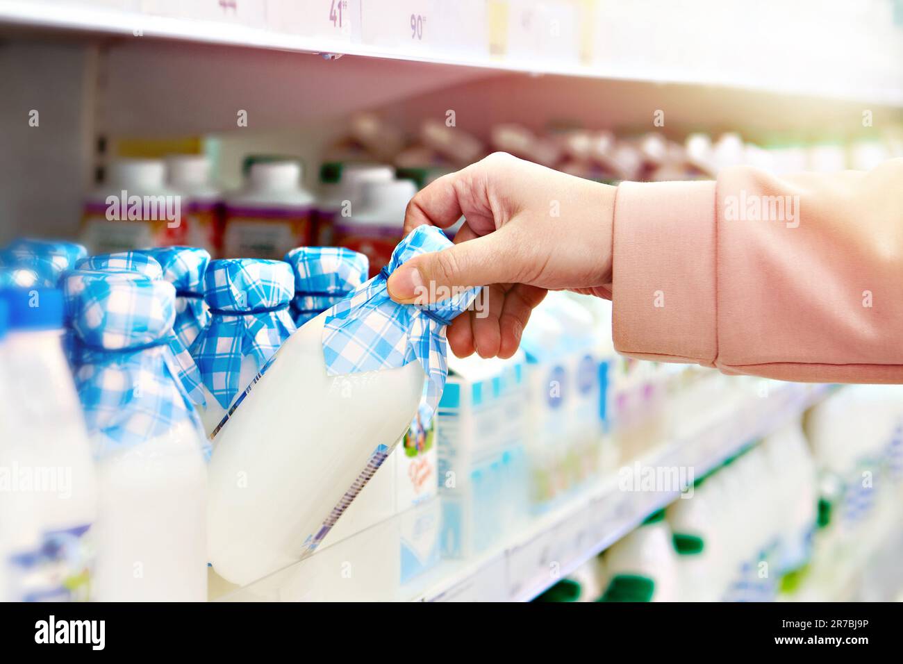 Yogurt shelf in supermarket hi-res stock photography and images - Alamy