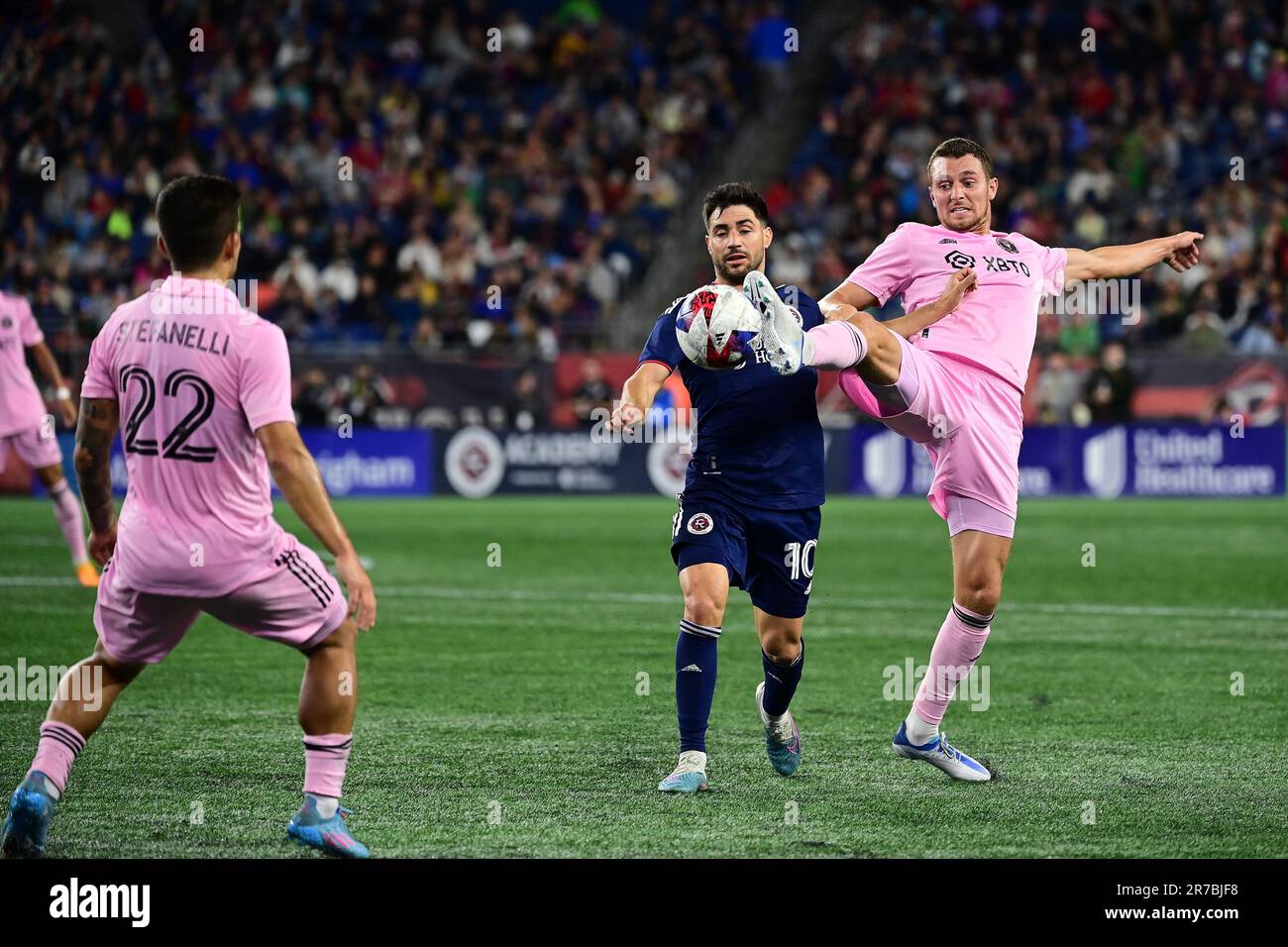 June 10, 2023; Inter Miami defender Christopher McVey (4) passes the ...