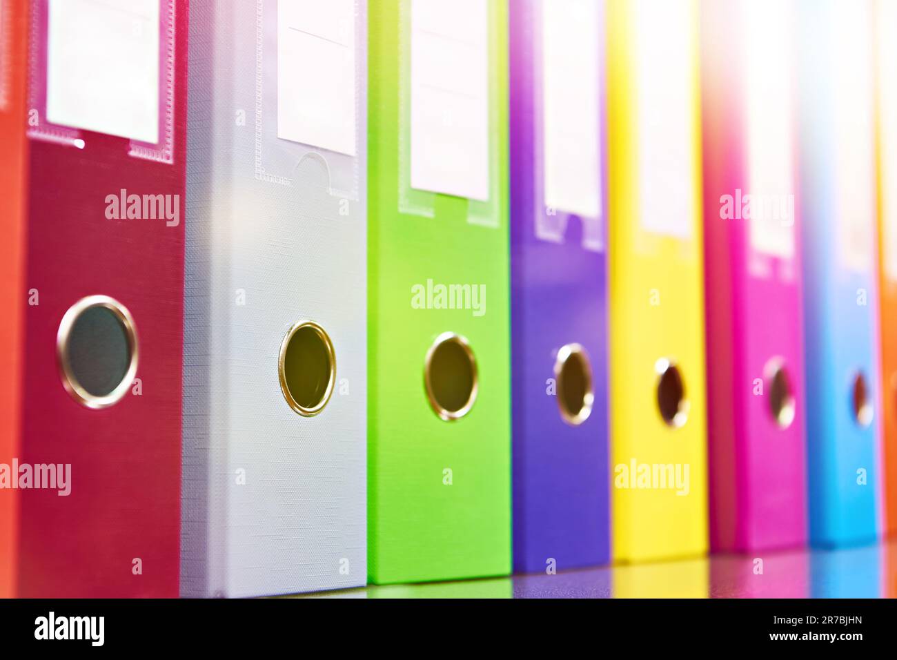 Office folders for documents on shelf Stock Photo - Alamy