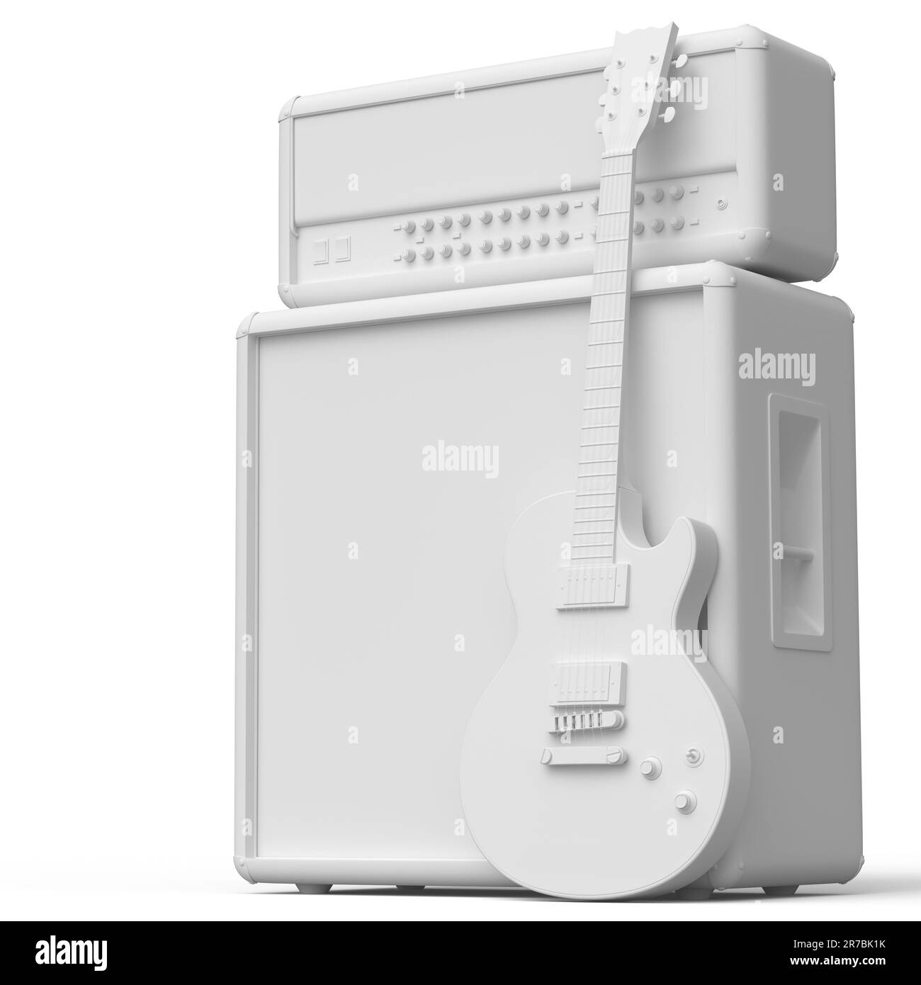 Classical amplifier with electric or acoustic guitar isolated on ...