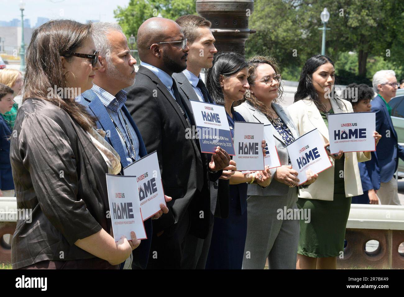 Washington, USA. 14th June, 2023. Activist from UnidosUS support the ...