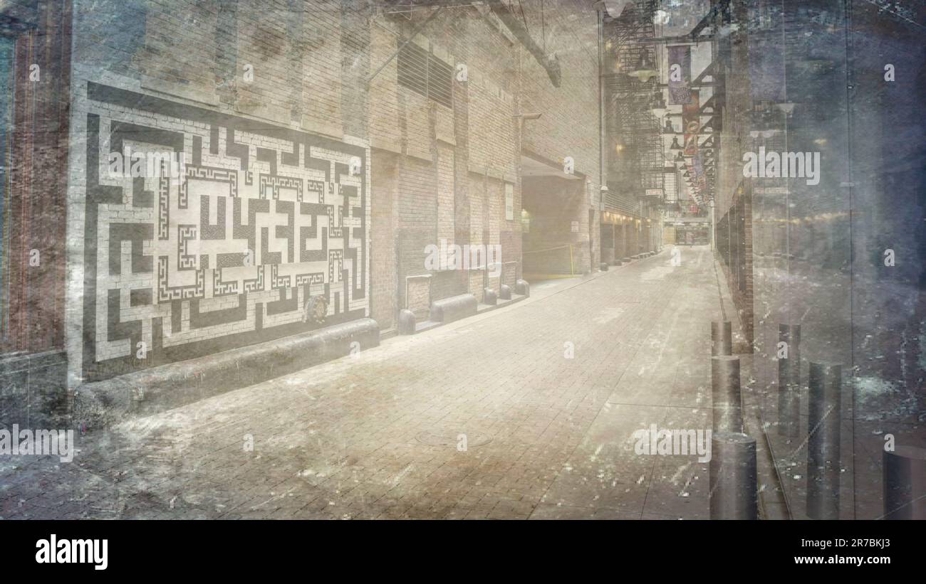 Graphic resources background template of empty urban alleyway Stock ...