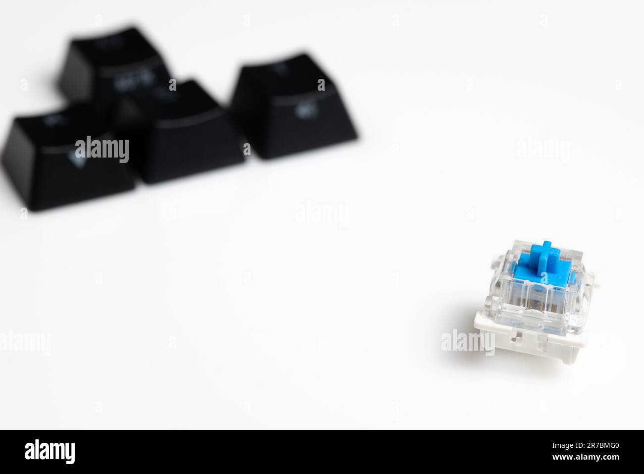 Isolated Blue Key switch For Keyboard on White Background Stock Photo ...